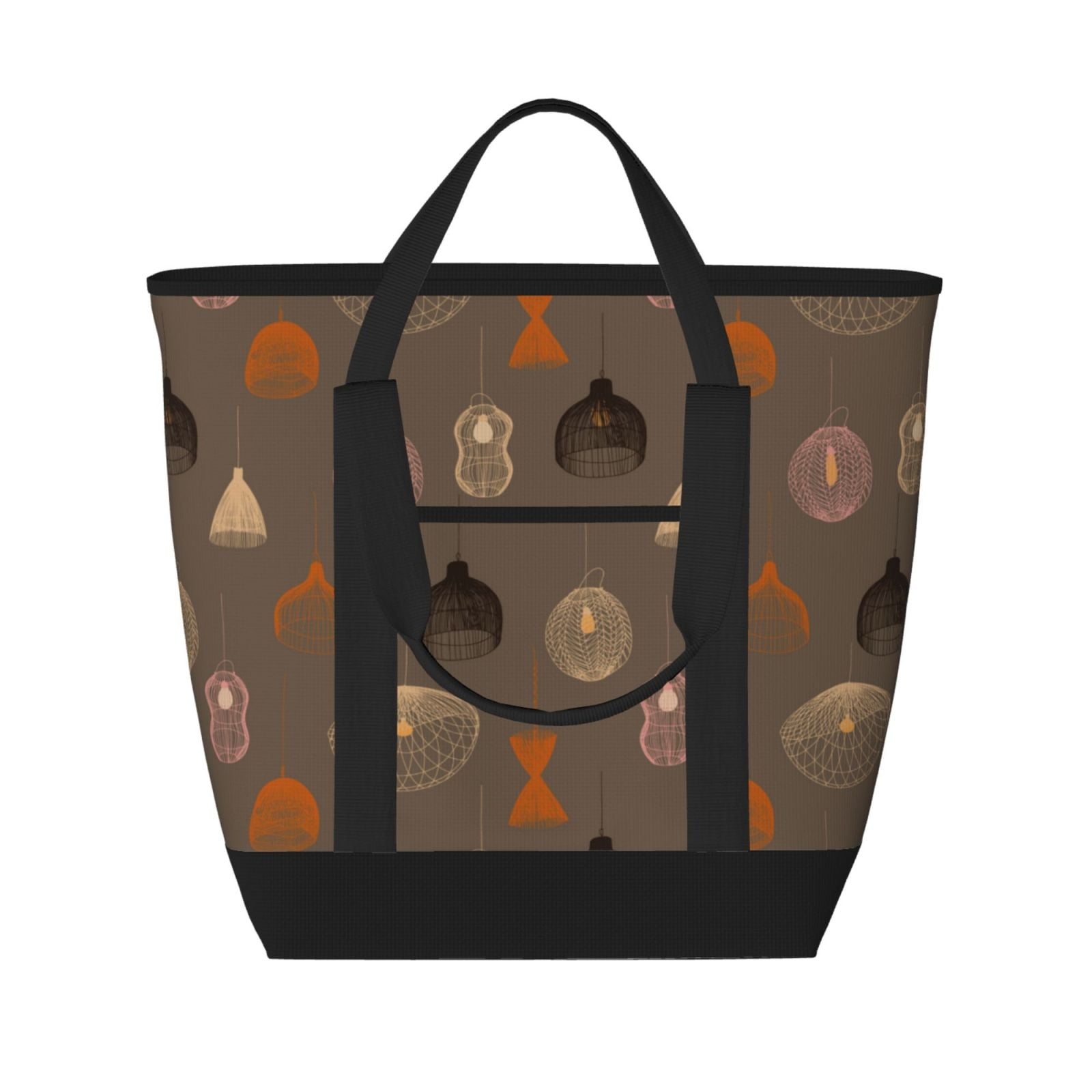 Insulated Cooler Bag, Light Bulb Patterns Large Freezer Cooler Tote ...