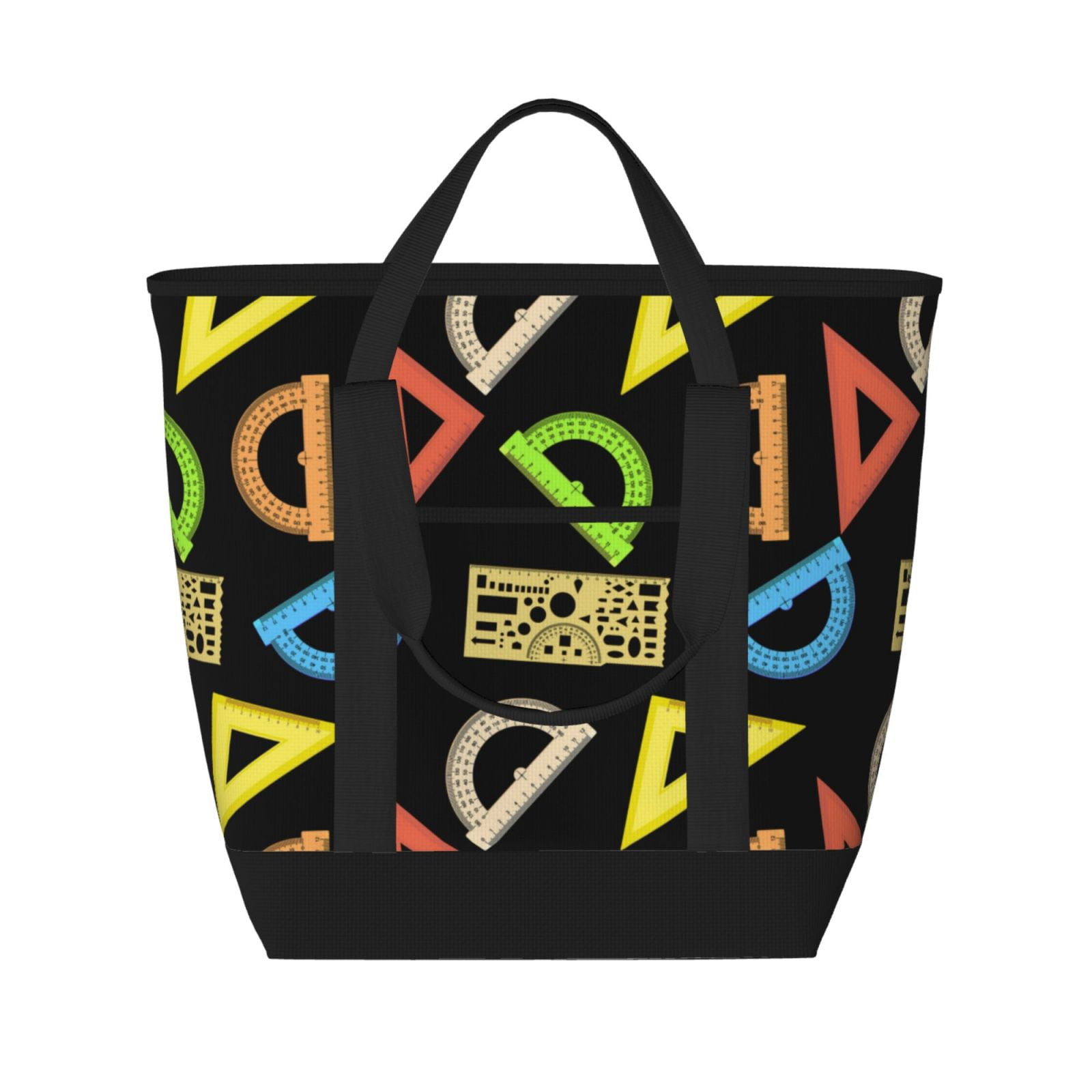 Insulated Cooler Bag Math ruler colorful Print Large Cooler Tote Bags ...