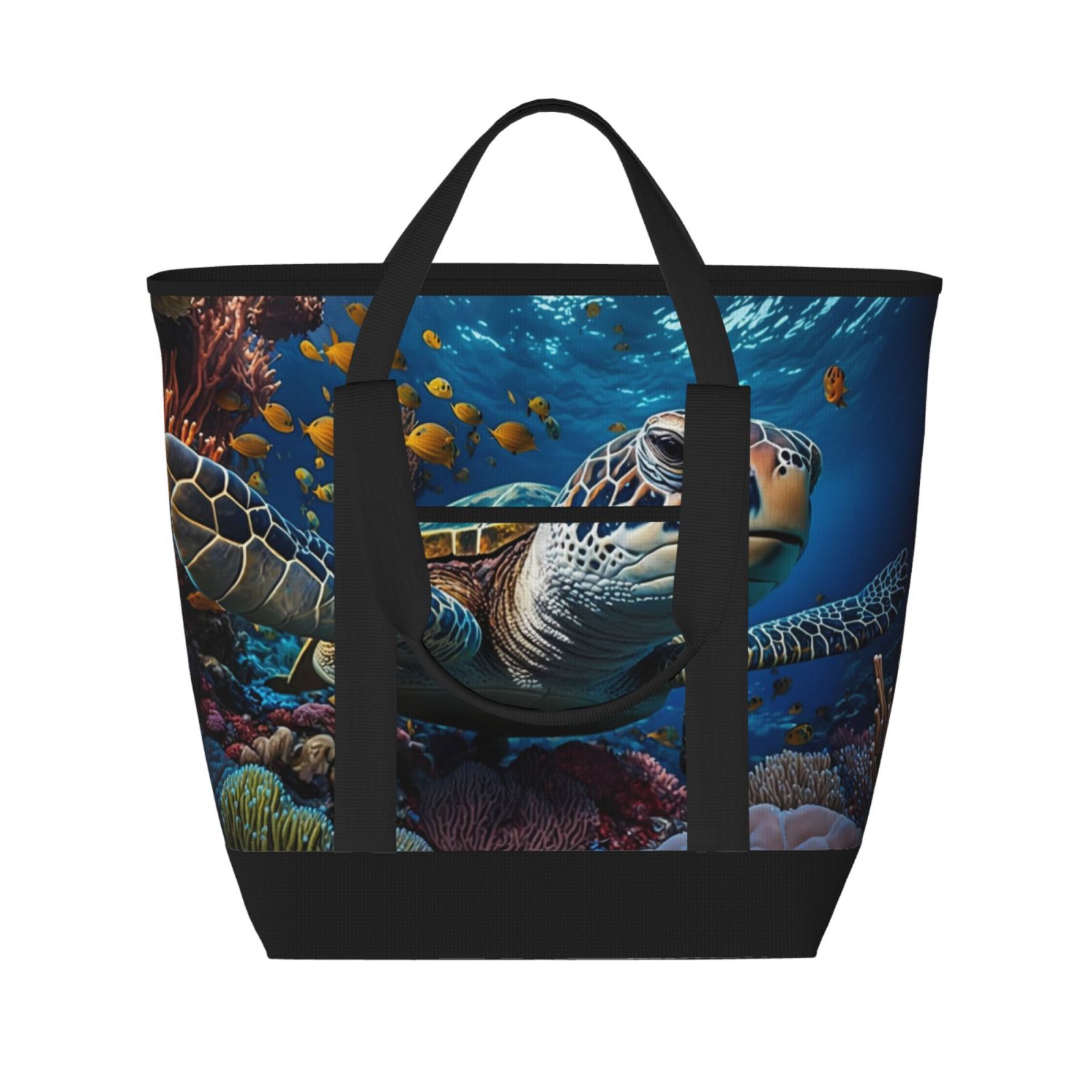 Insulated Cooler Bag - Ocean Coral Turtle Large Freezer Cooler Tote ...