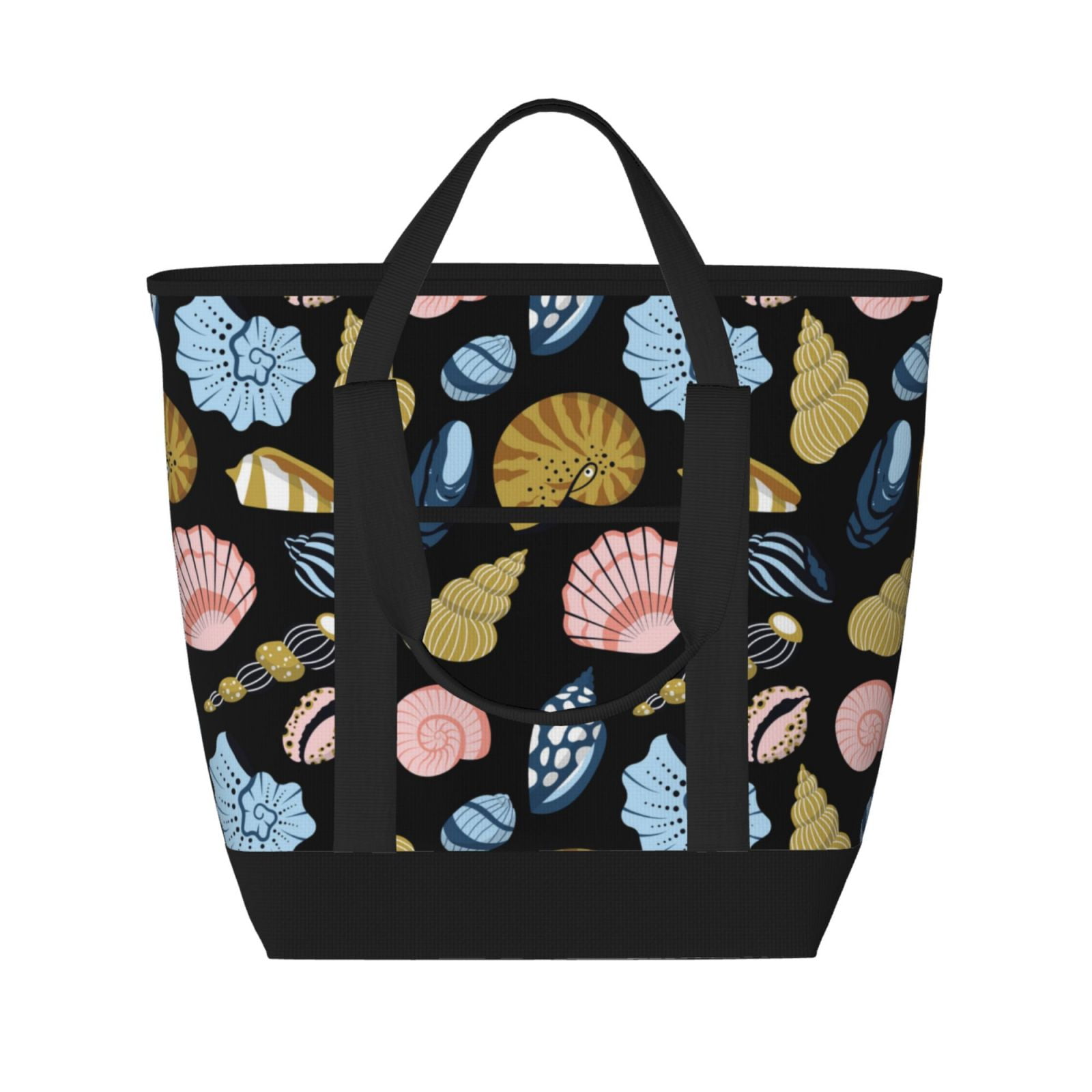 Insulated Cooler Bag Pink Gold Blue Shell Conch Large Cooler Tote Bags ...