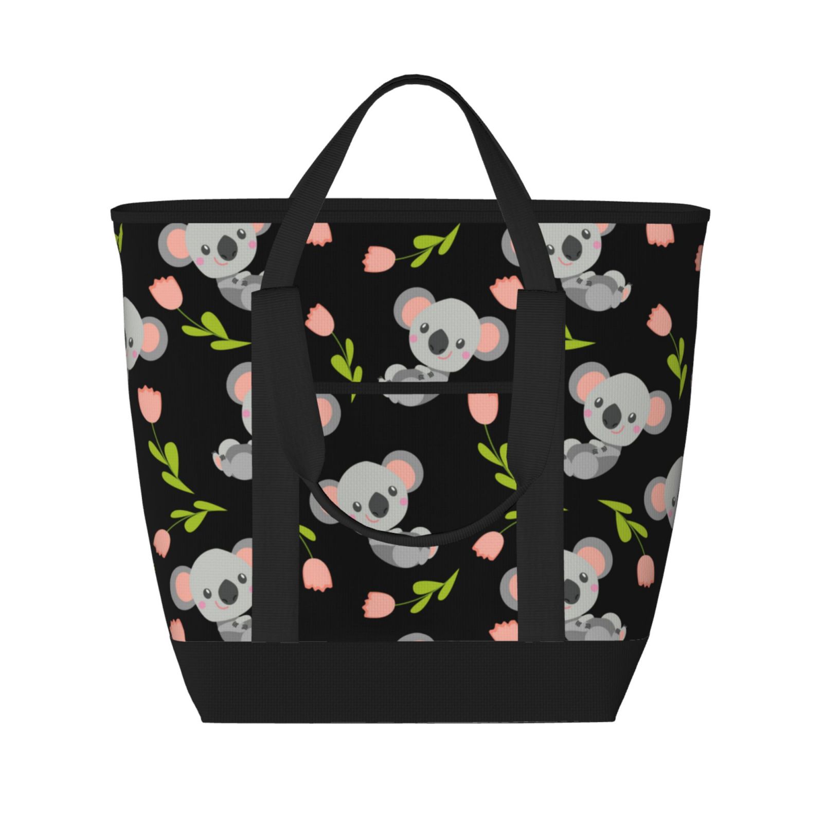 Insulated Cooler Bag - Pink Tulip Gray Koala Large Freezer Cooler Tote ...