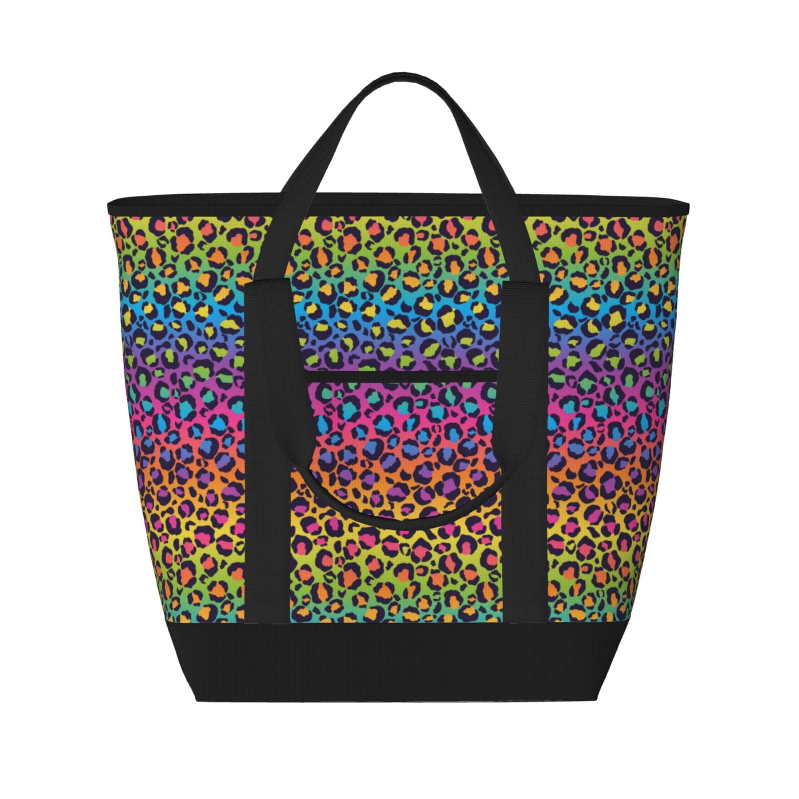 Insulated Cooler Bag - Rainbow Bright colorful leopard Large Freezer ...