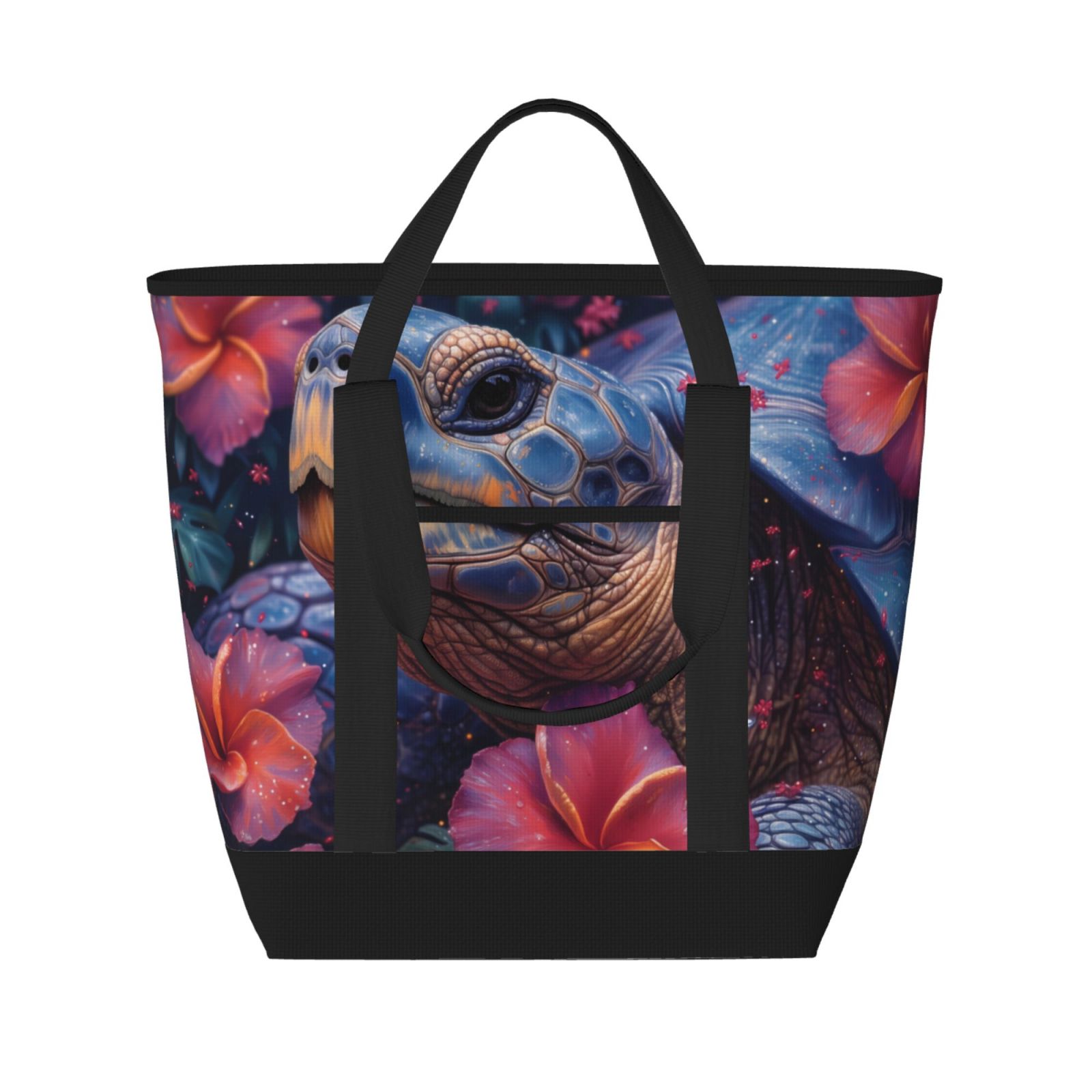Insulated Cooler Bag - Realistic Flower Turtle Large Freezer Cooler ...