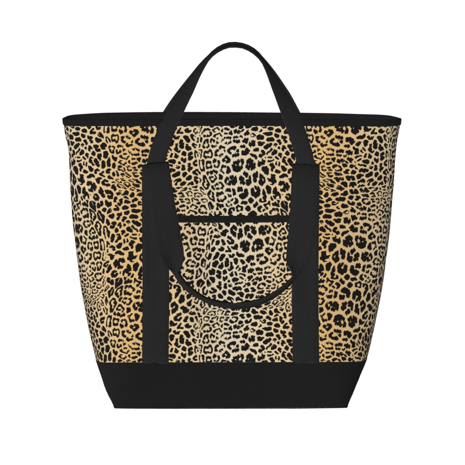 Insulated Cooler Bag - Realistic leopard print beige Large Freezer ...