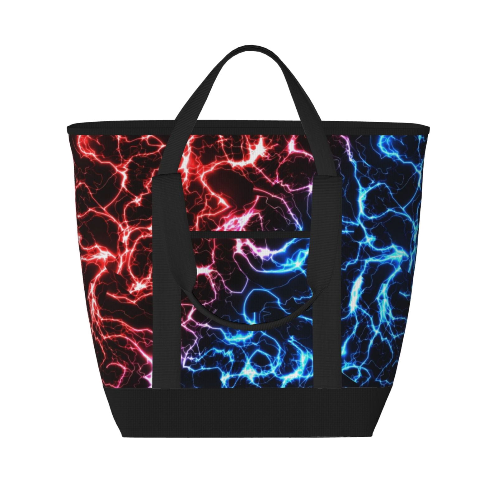Insulated Cooler Bag - Red And Blue Lightning Large Freezer Cooler Tote ...