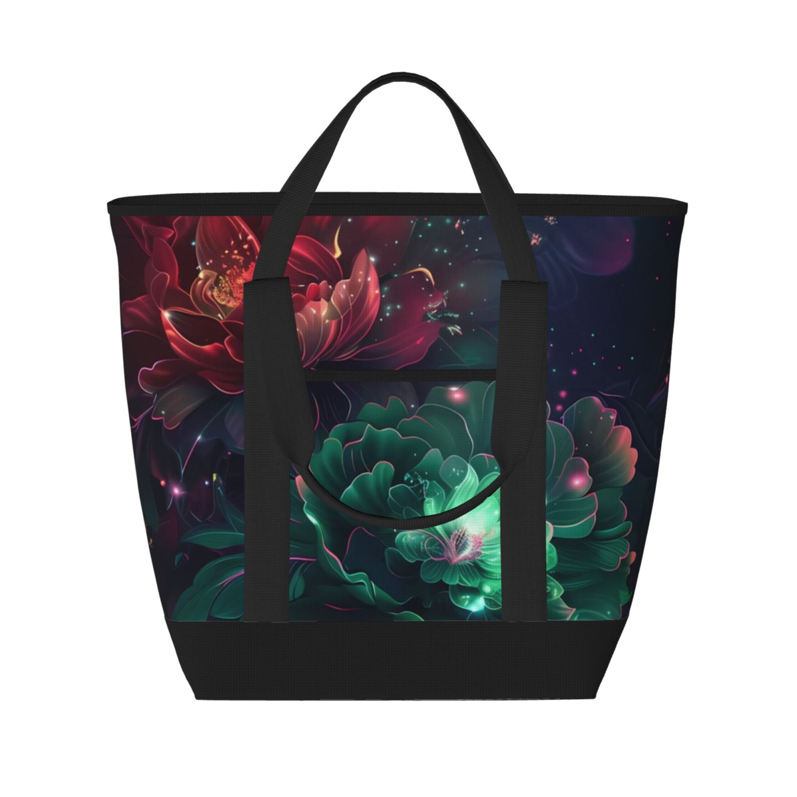 Insulated Cooler Bag - Red and Green Carnation Large Freezer Cooler ...