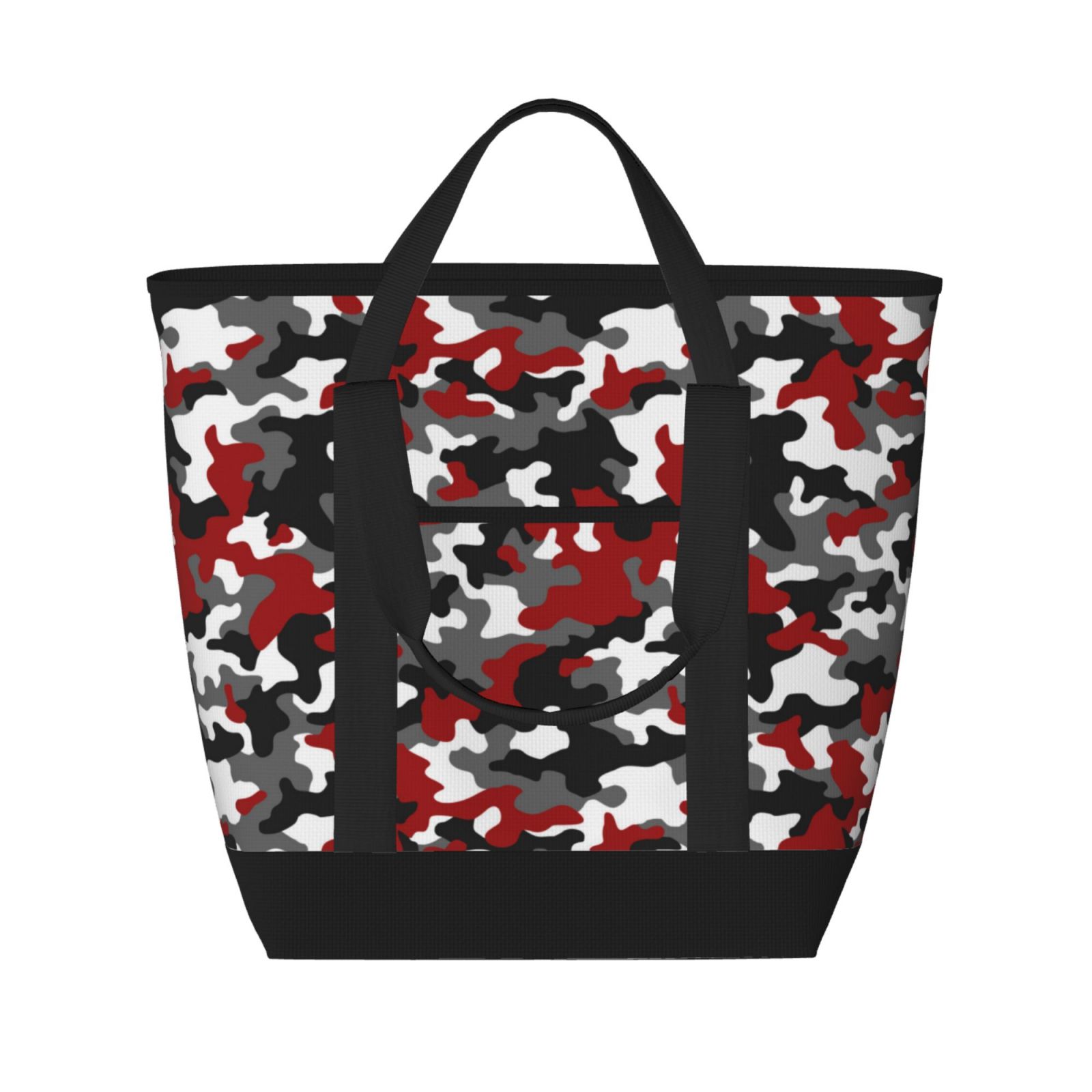 Insulated Cooler Bag, Red Grey White Camouflage Large Freezer Cooler ...
