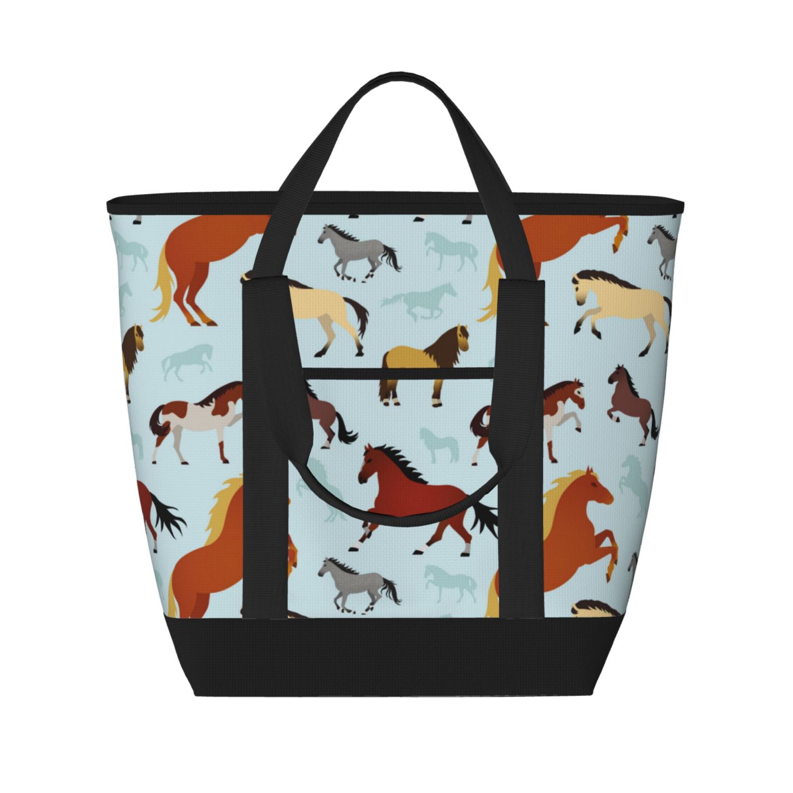 Insulated Cooler Bag - Rustic Cute Horse Large Freezer Cooler Tote Bags ...