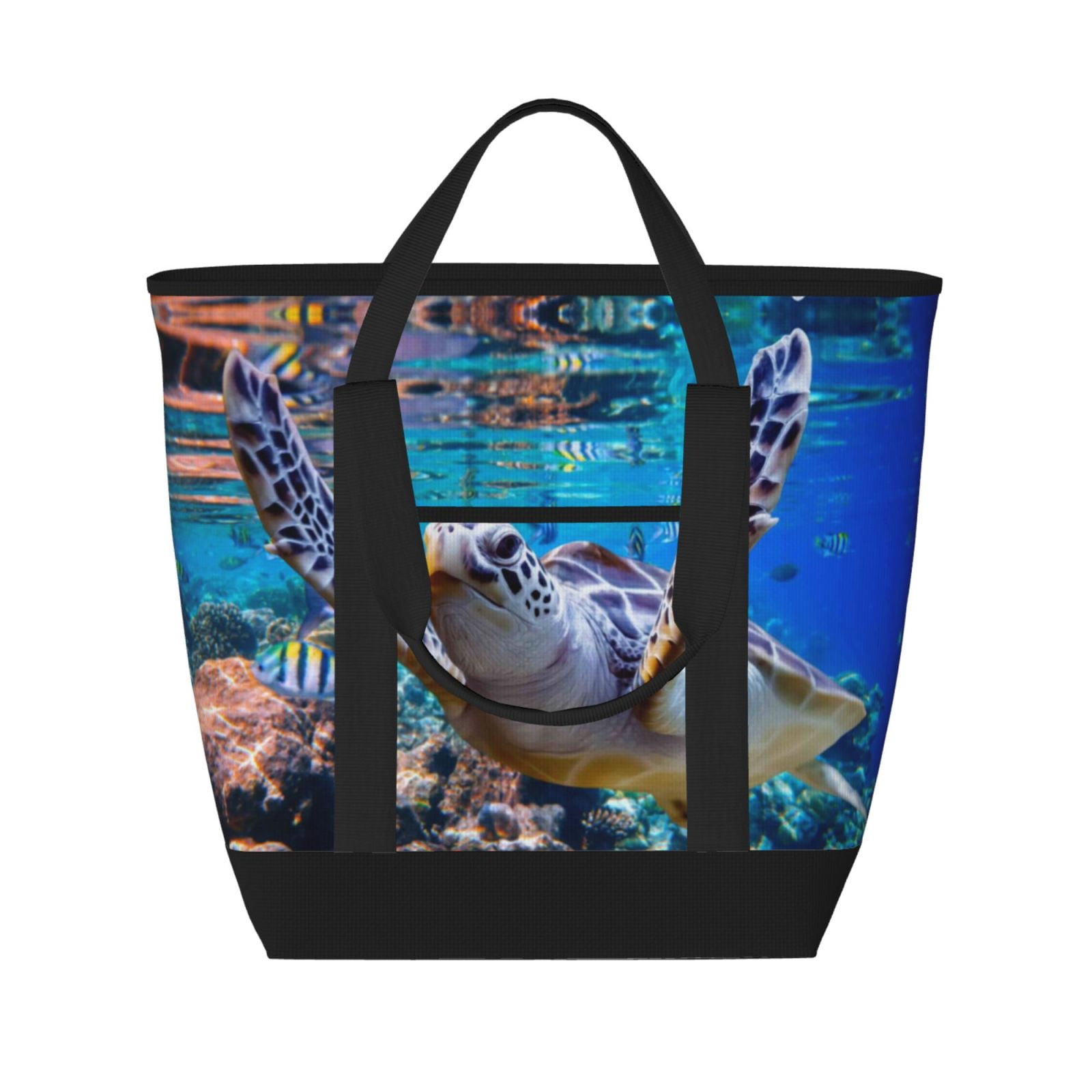 Insulated Cooler Bag - Sea Turtle Swims Large Freezer Cooler Tote Bags ...