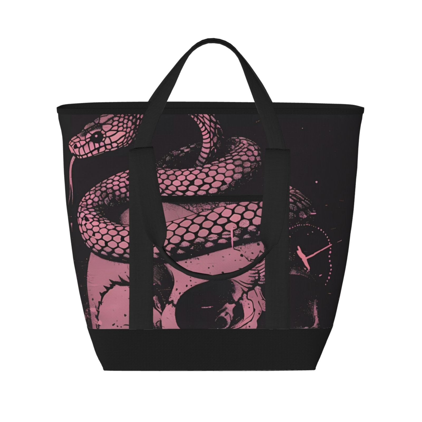 Insulated Cooler Bag, Skull and Snake Art Large Freezer Cooler Tote ...