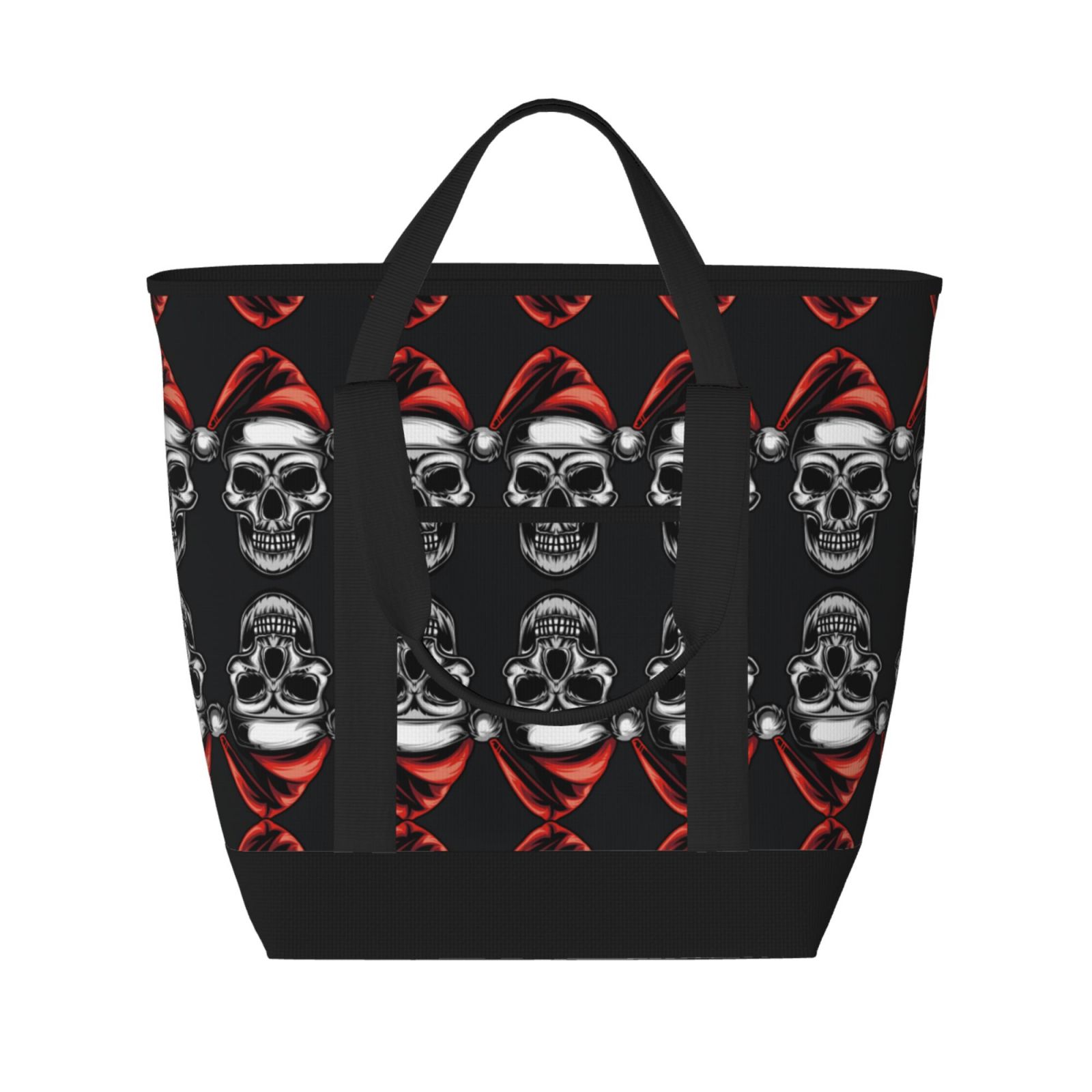 Insulated Cooler Bag - Skull santa hat Large Freezer Cooler Tote Bags ...