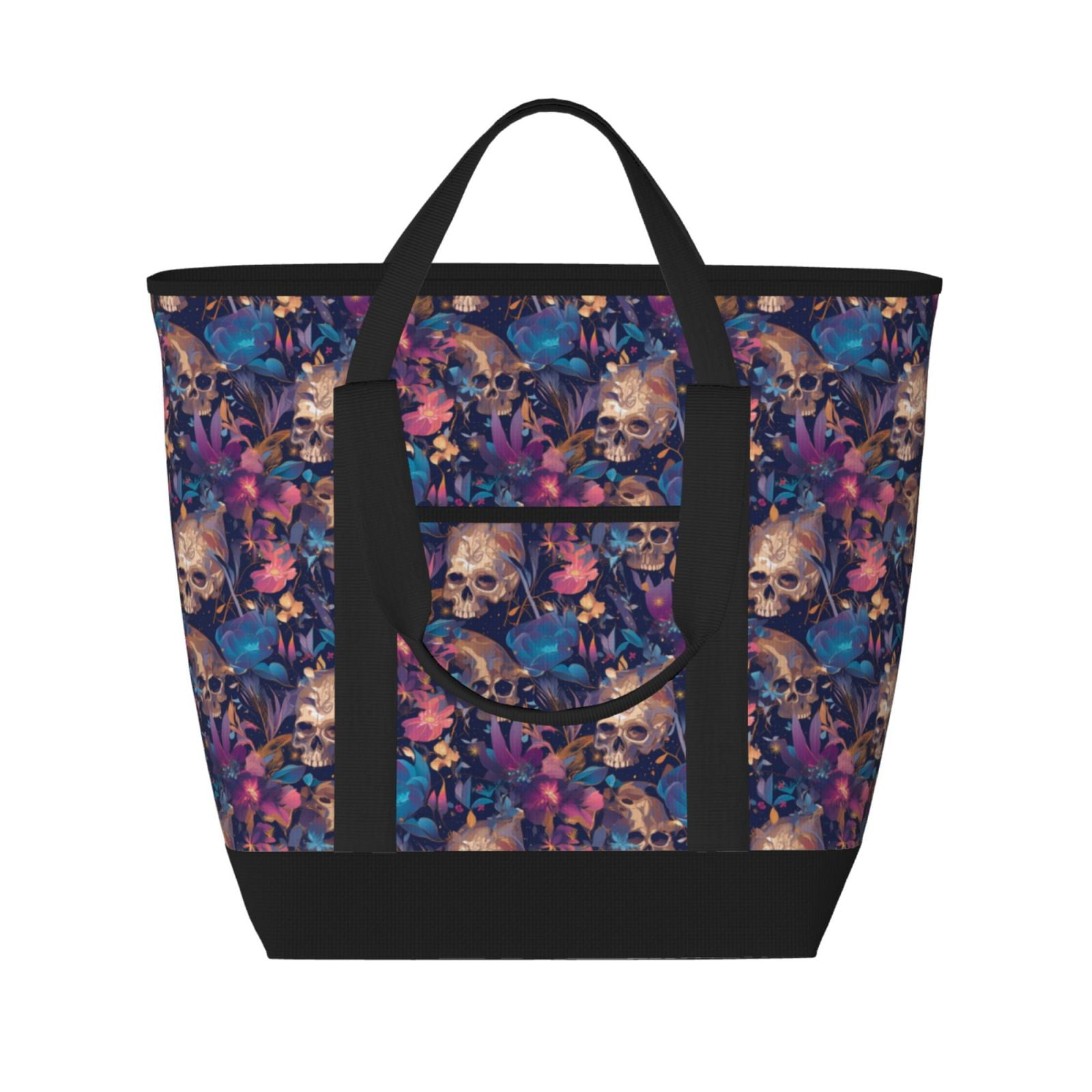 Insulated Cooler Bag - Skull starry sky flower Large Freezer Cooler ...