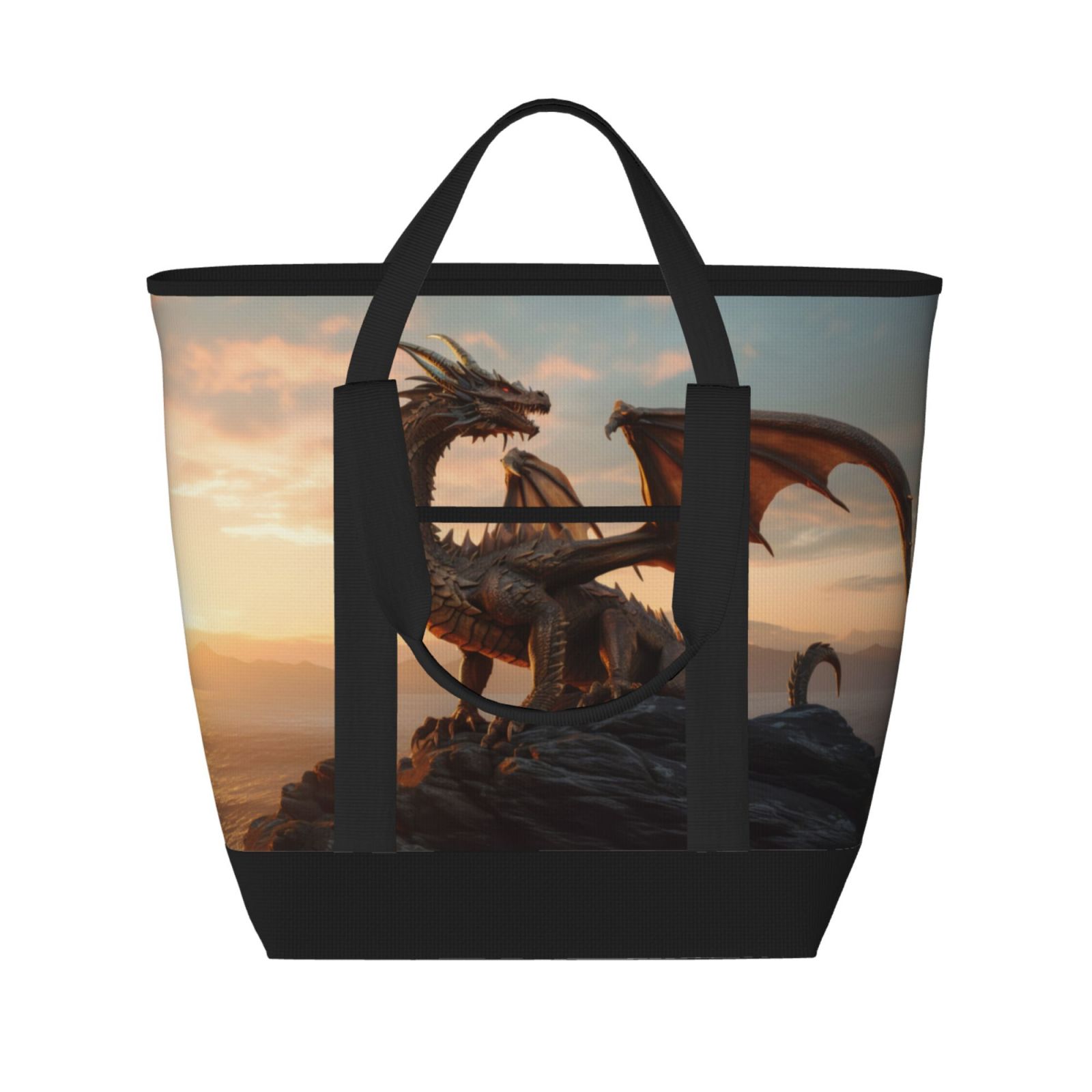 Insulated Cooler Bag - Sky Sunset Bronze Dragon Large Freezer Cooler ...