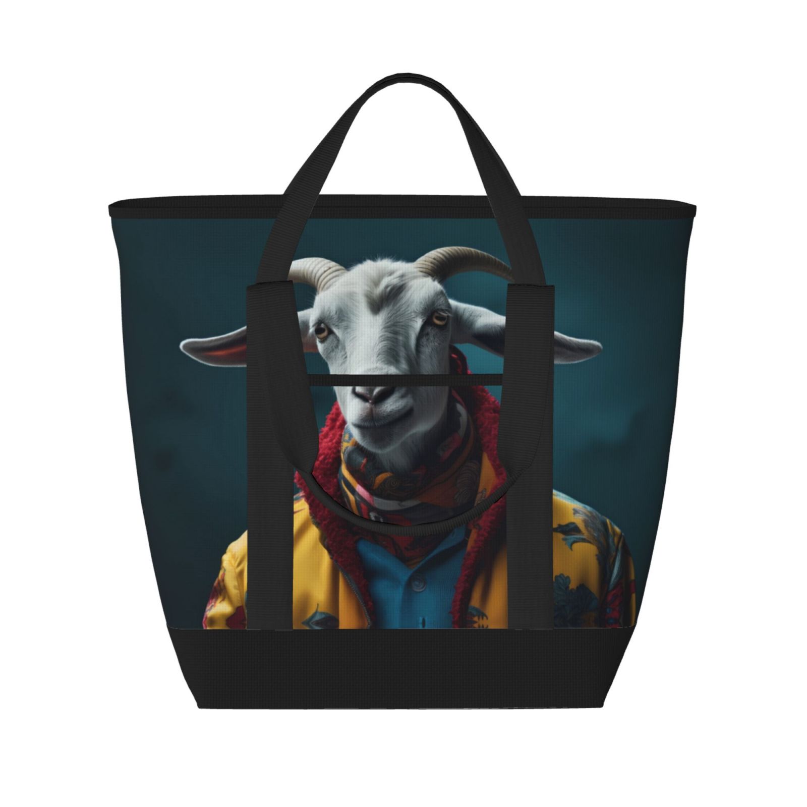 Insulated Cooler Bag Surrealist Goat Large Cooler Tote Bags, Insulated ...