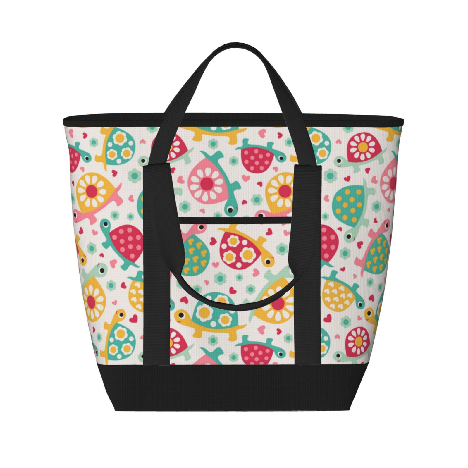 Insulated Cooler Bag - Turtle Flower Large Freezer Cooler Tote Bags ...