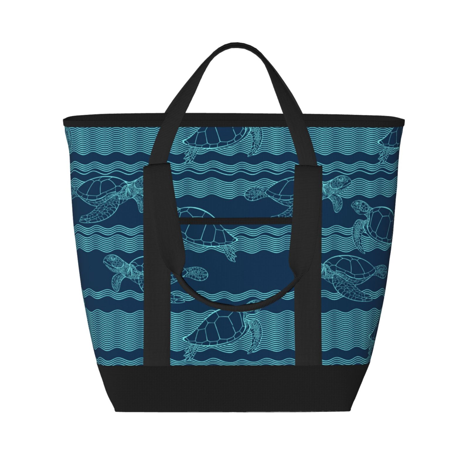 Insulated Cooler Bag, Turtles and Waves Large Freezer Cooler Tote Bags ...