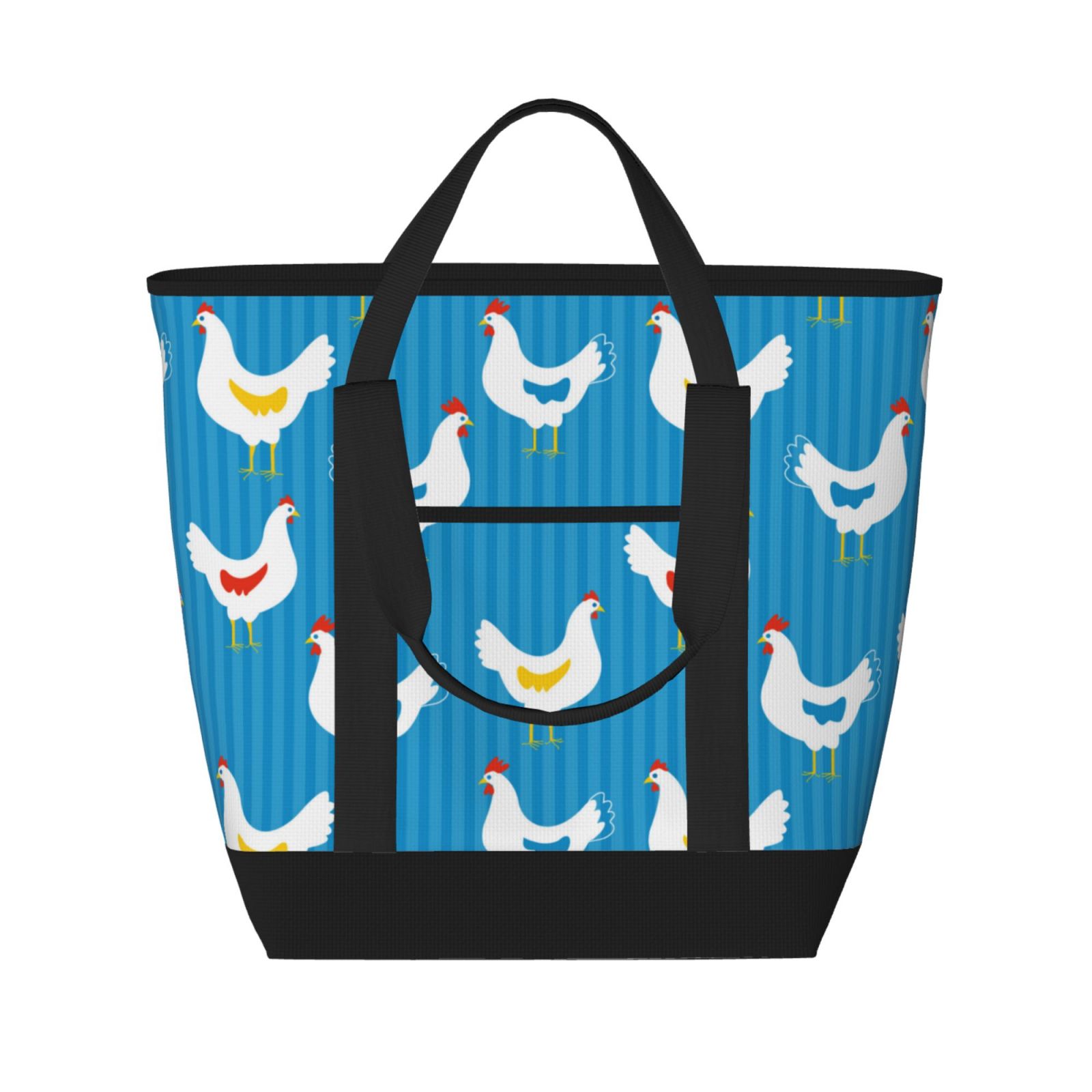 Insulated Cooler Bag - Unique Cute Chicken Blue Large Freezer Cooler ...
