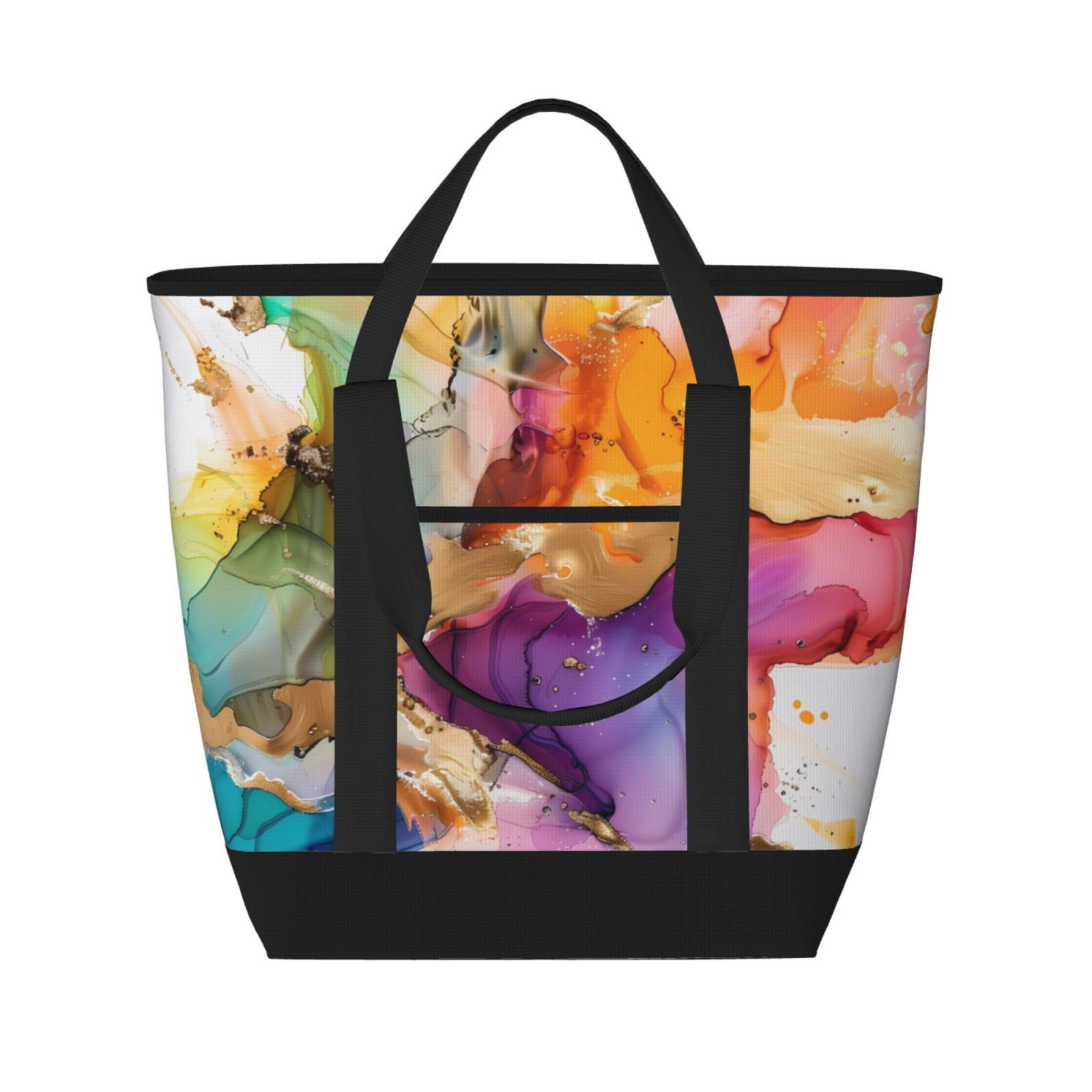 Insulated Cooler Bag - Vibrant Abstract Color Splash Large Freezer ...