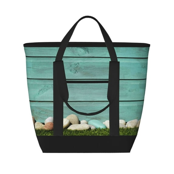 Insulated Cooler Bag - Wood Grain Large Freezer Cooler Tote Bags ...