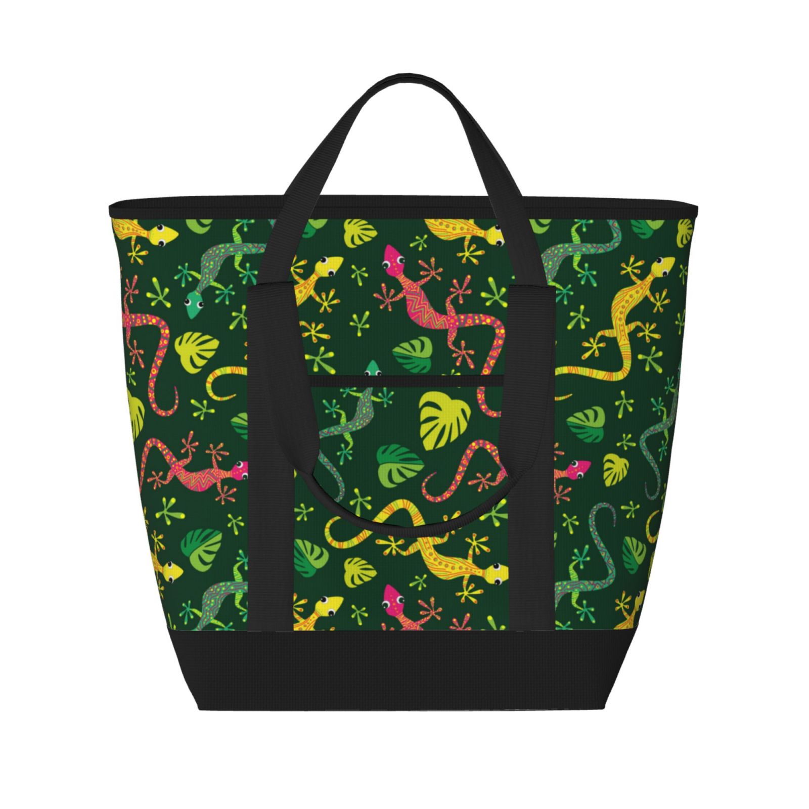 Insulated Cooler Bag - Yellow Pink Cute Lizard Large Freezer Cooler ...