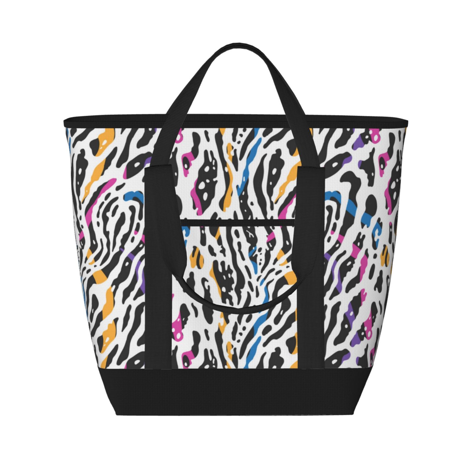 Insulated Cooler Bag - abstract colorful zebra print Large Freezer ...