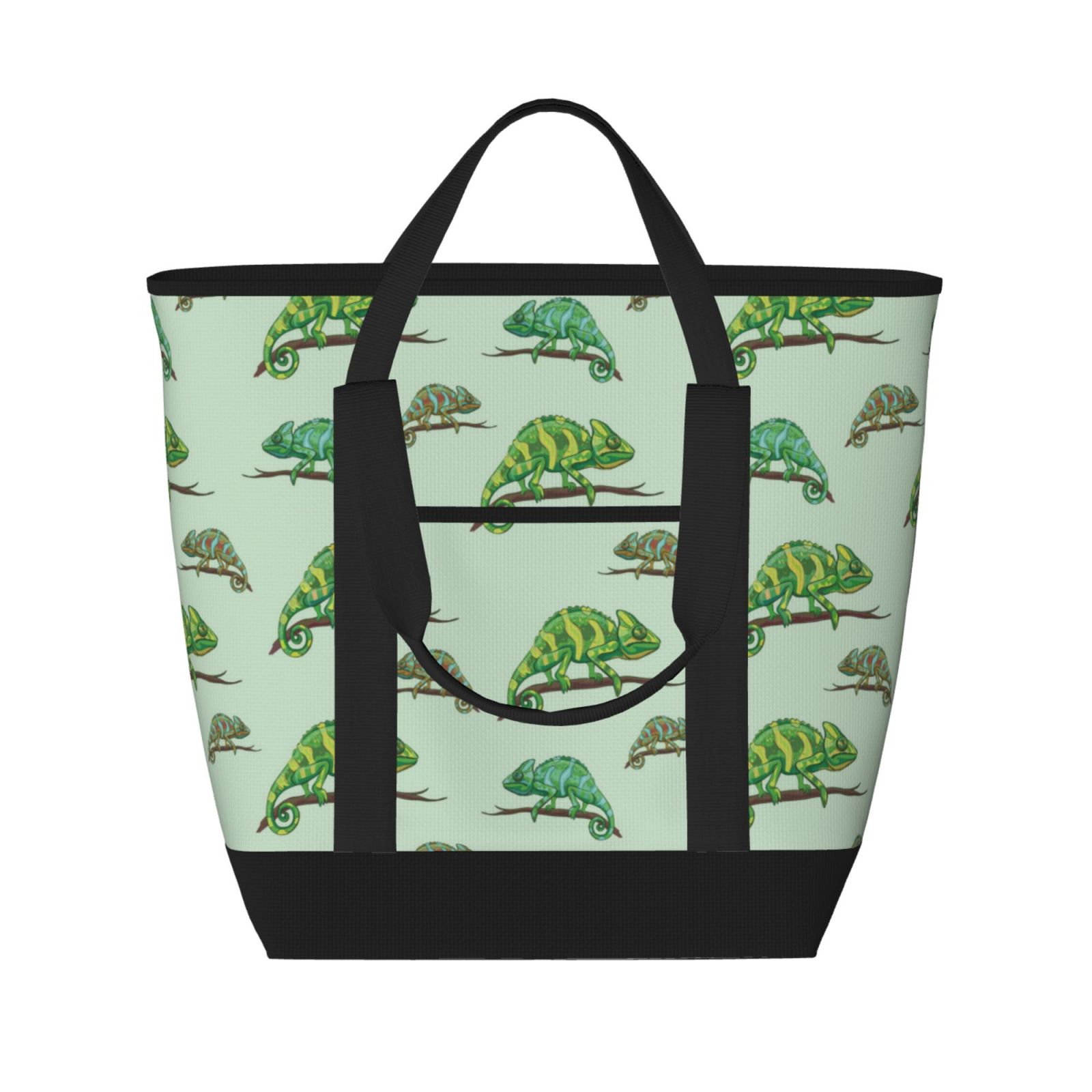 Insulated Cooler Bag - cartoon chameleon cute lizard Large Freezer ...
