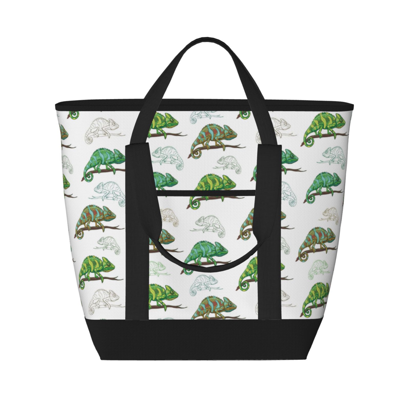 Insulated Cooler Bag, cartoon cute lizard chameleon Large Freezer ...