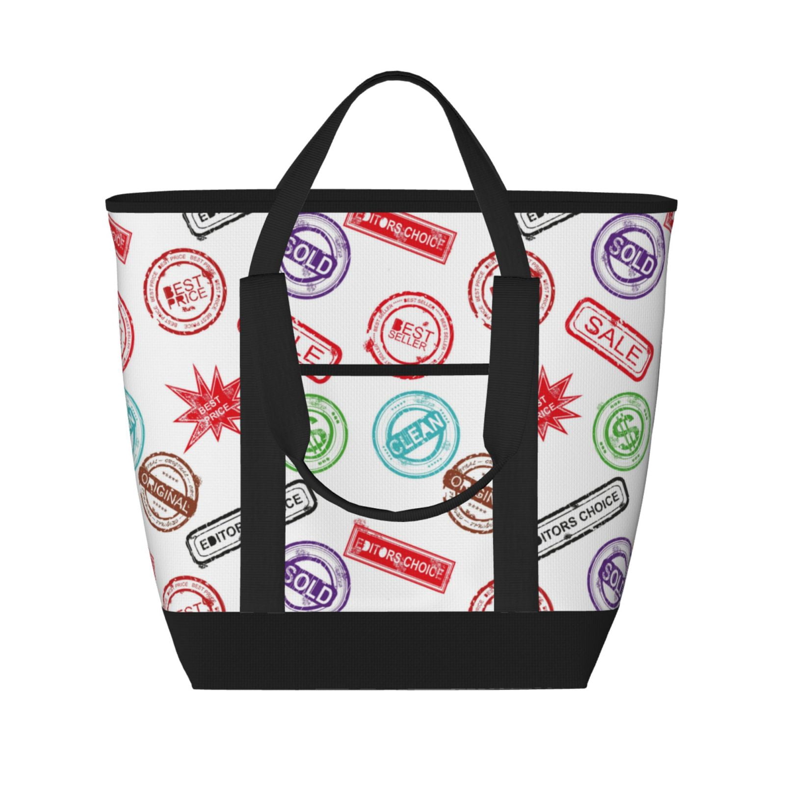 Insulated Cooler Bag - color Mark Print Large Freezer Cooler Tote Bags ...