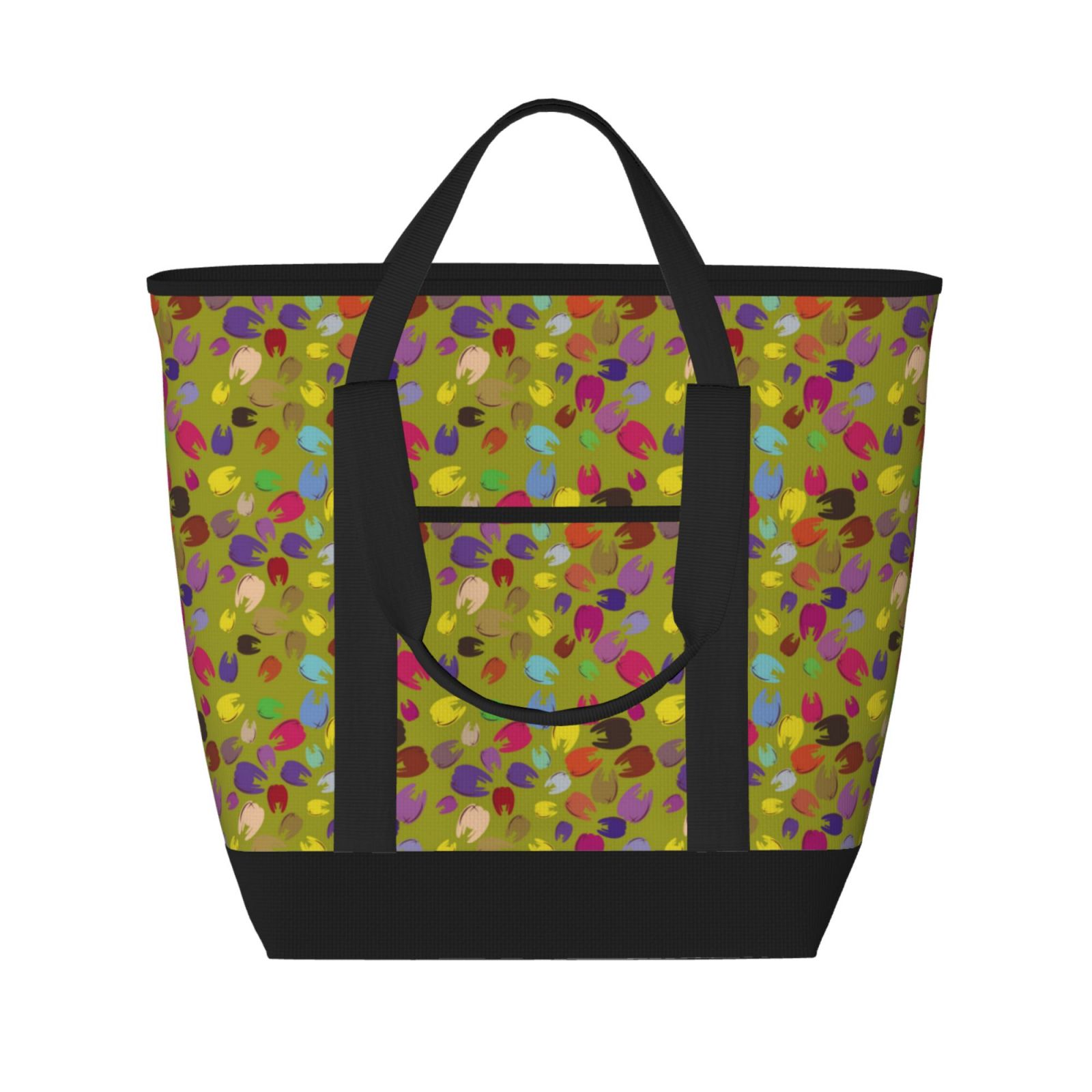 Insulated Cooler Bag - colored tooth pattern Large Freezer Cooler Tote ...