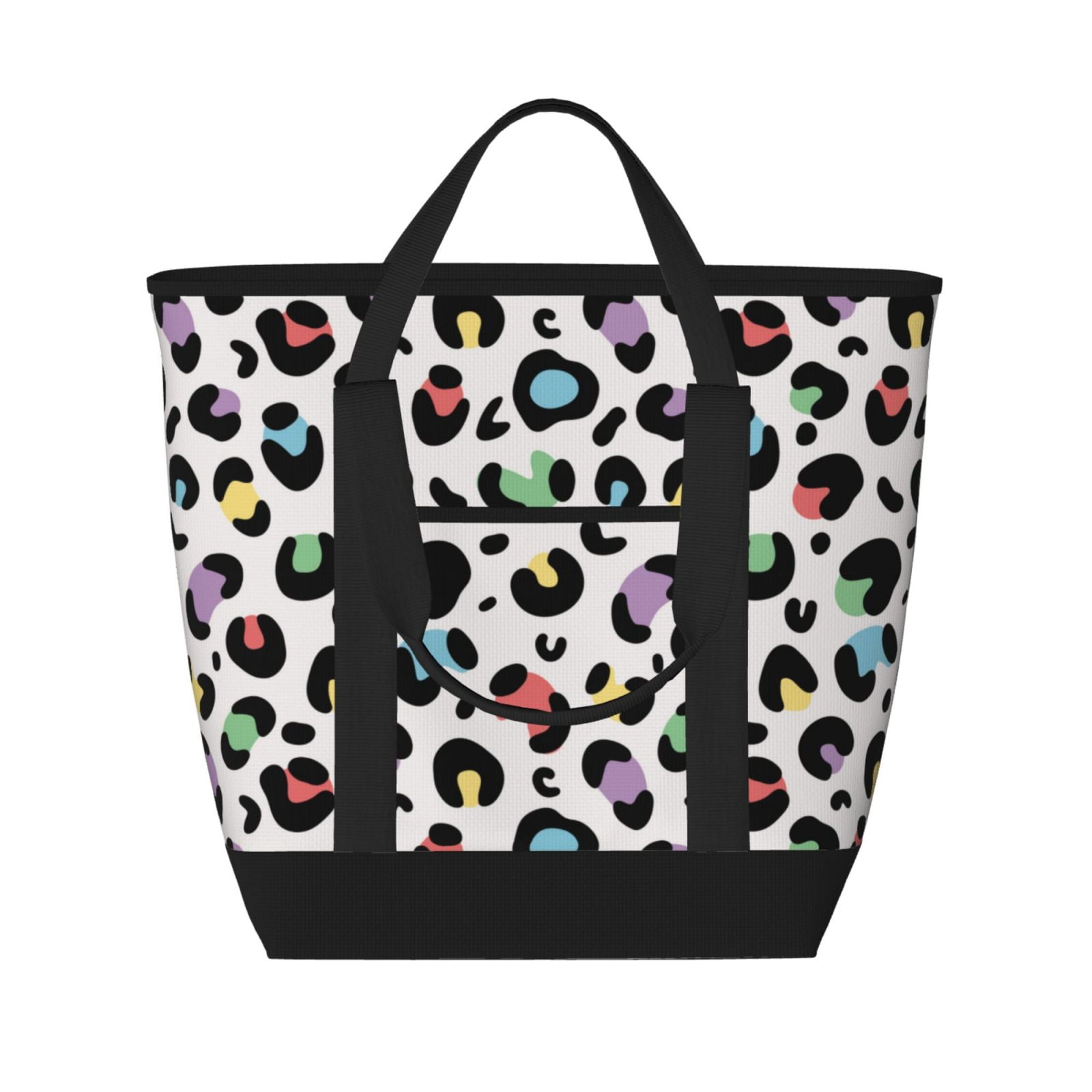 Insulated Cooler Bag, colorful Leopard printA Large Freezer Cooler Tote ...