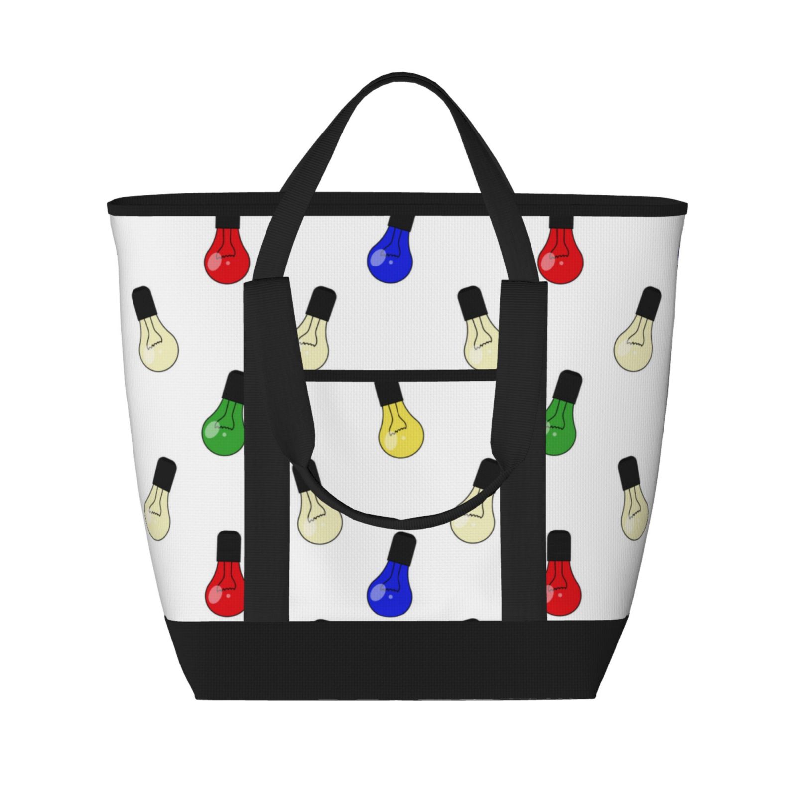 Insulated Cooler Bag - colorful Light Bulb Print Large Freezer Cooler ...