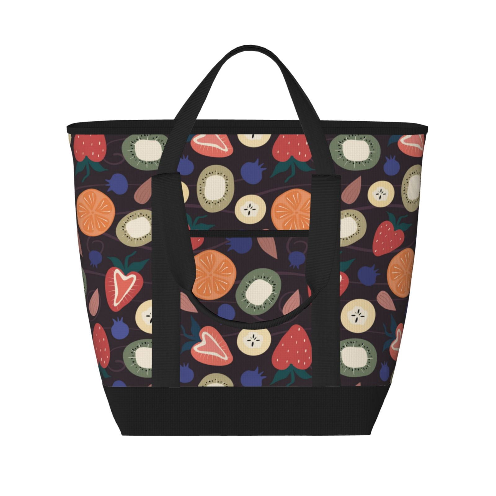 Insulated Cooler Bag colorful cartoon fruits pattern Large Cooler Tote ...