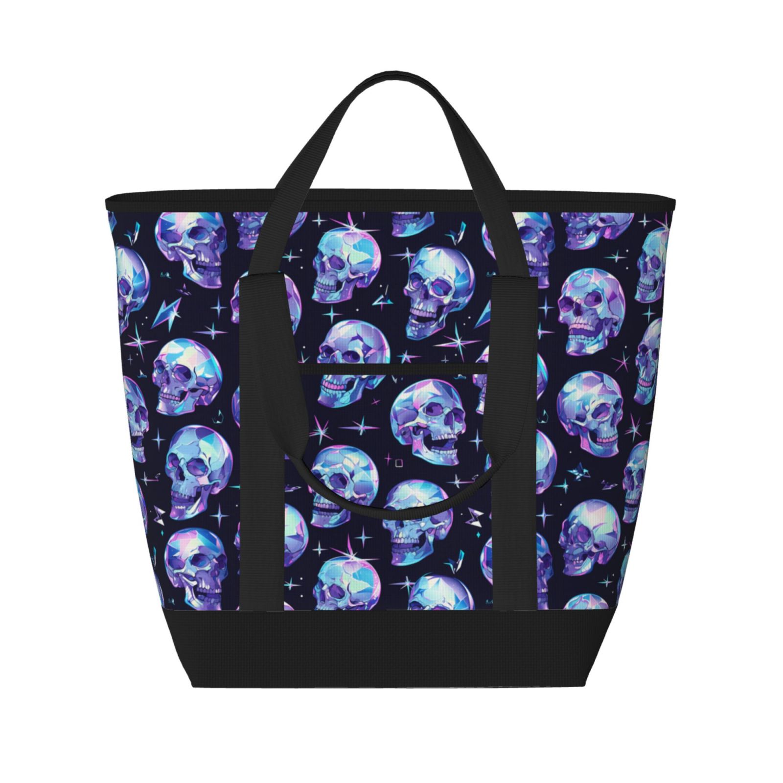 Insulated Cooler Bag - crystal Skull Large Freezer Cooler Tote Bags ...