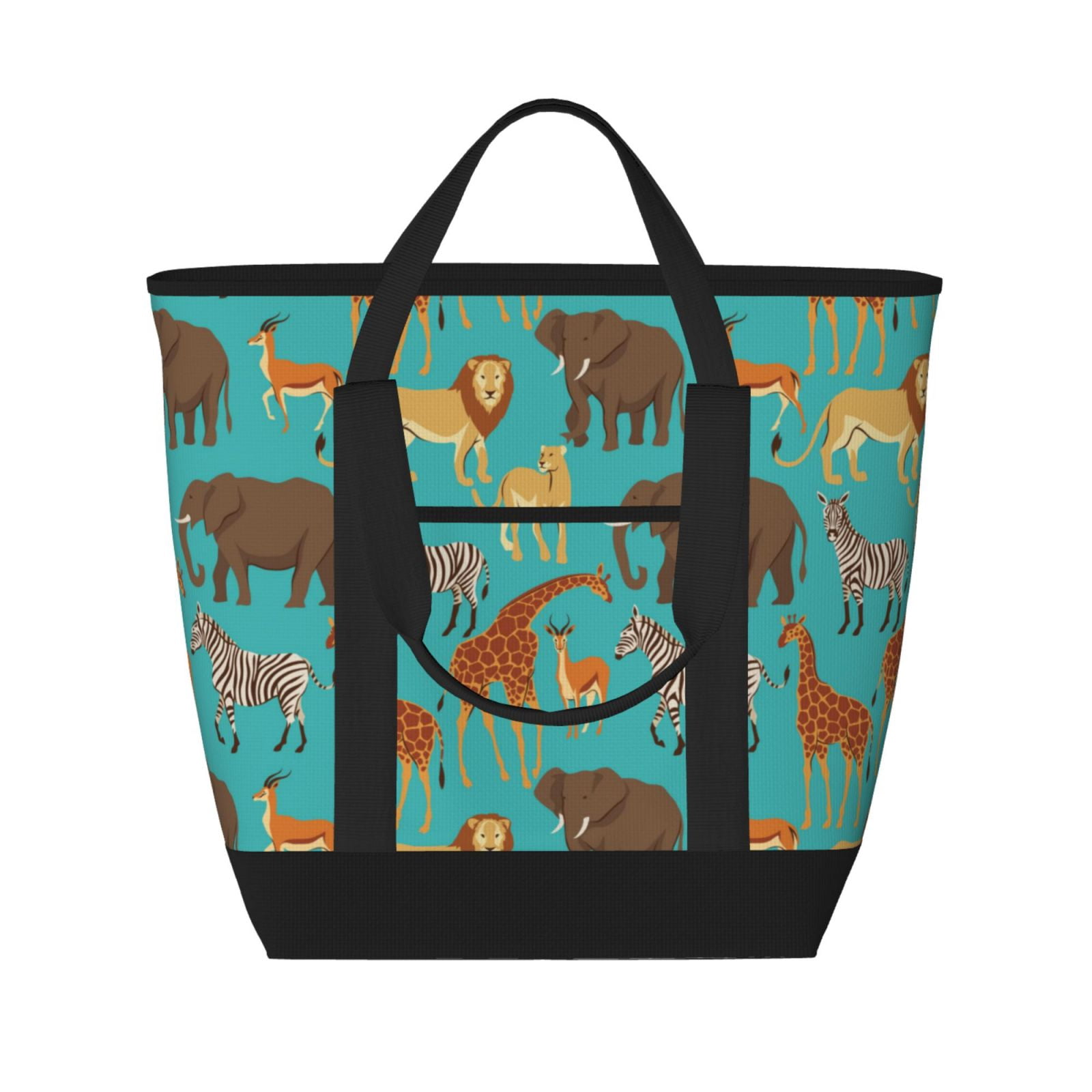 Insulated Cooler Bag - cute animals D Large Freezer Cooler Tote Bags ...
