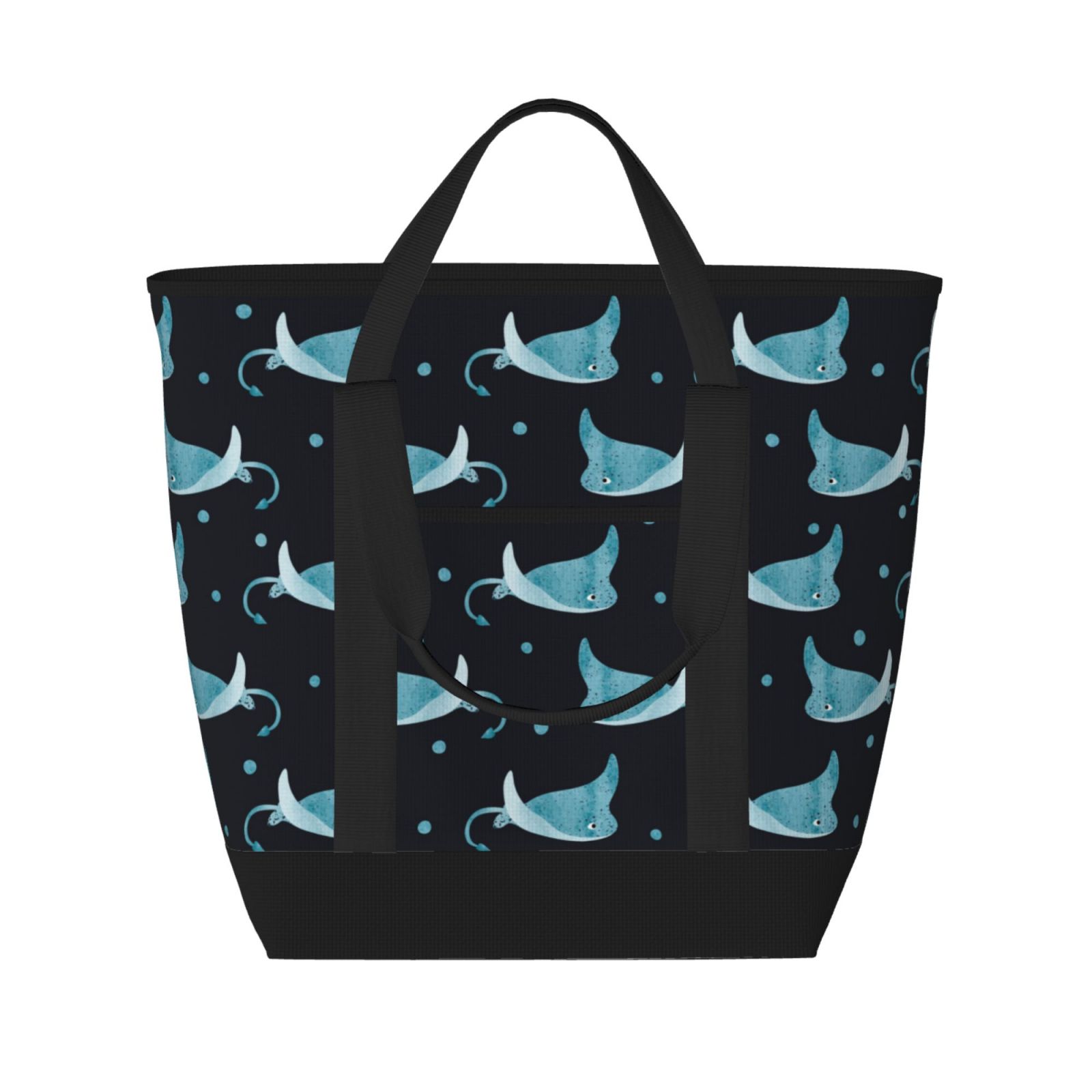 Insulated Cooler Bag, cute blue stingray polka dots Large Freezer ...
