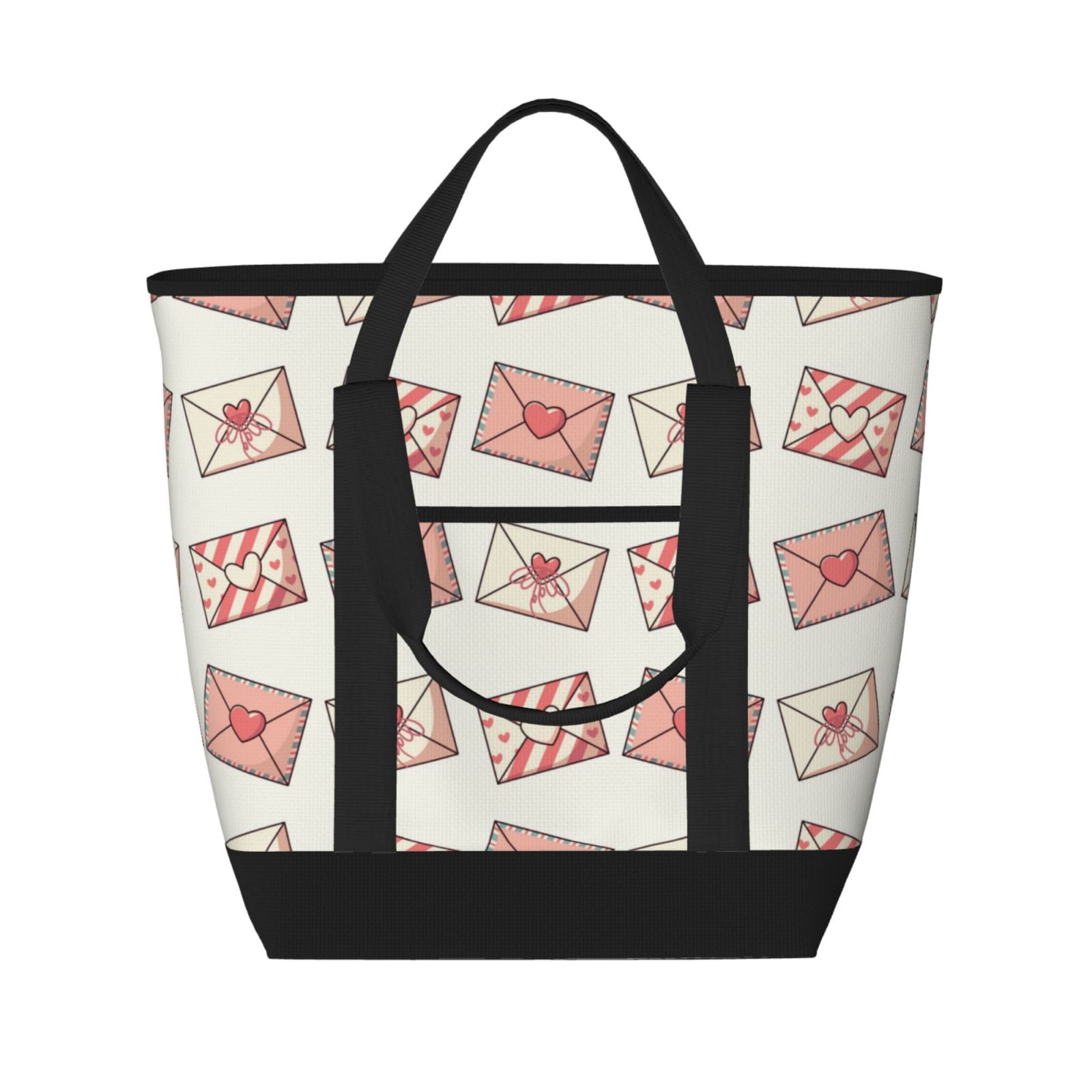 Insulated Cooler Bag - heart envelope Pattern Large Freezer Cooler Tote ...