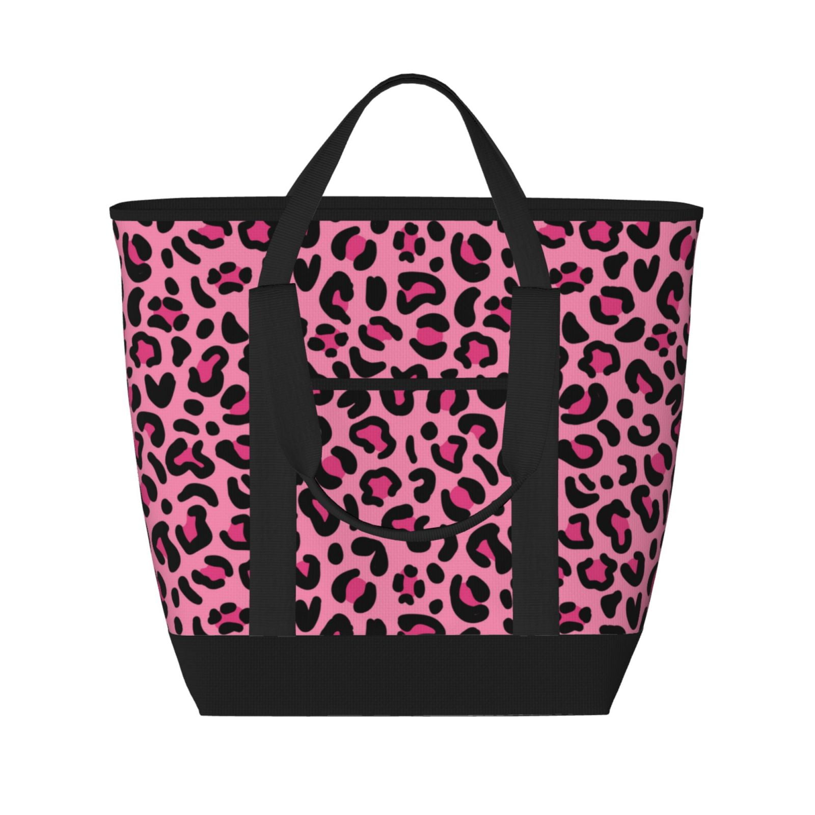 Insulated Cooler Bag, pink cute Leopard print Large Freezer Cooler Tote ...