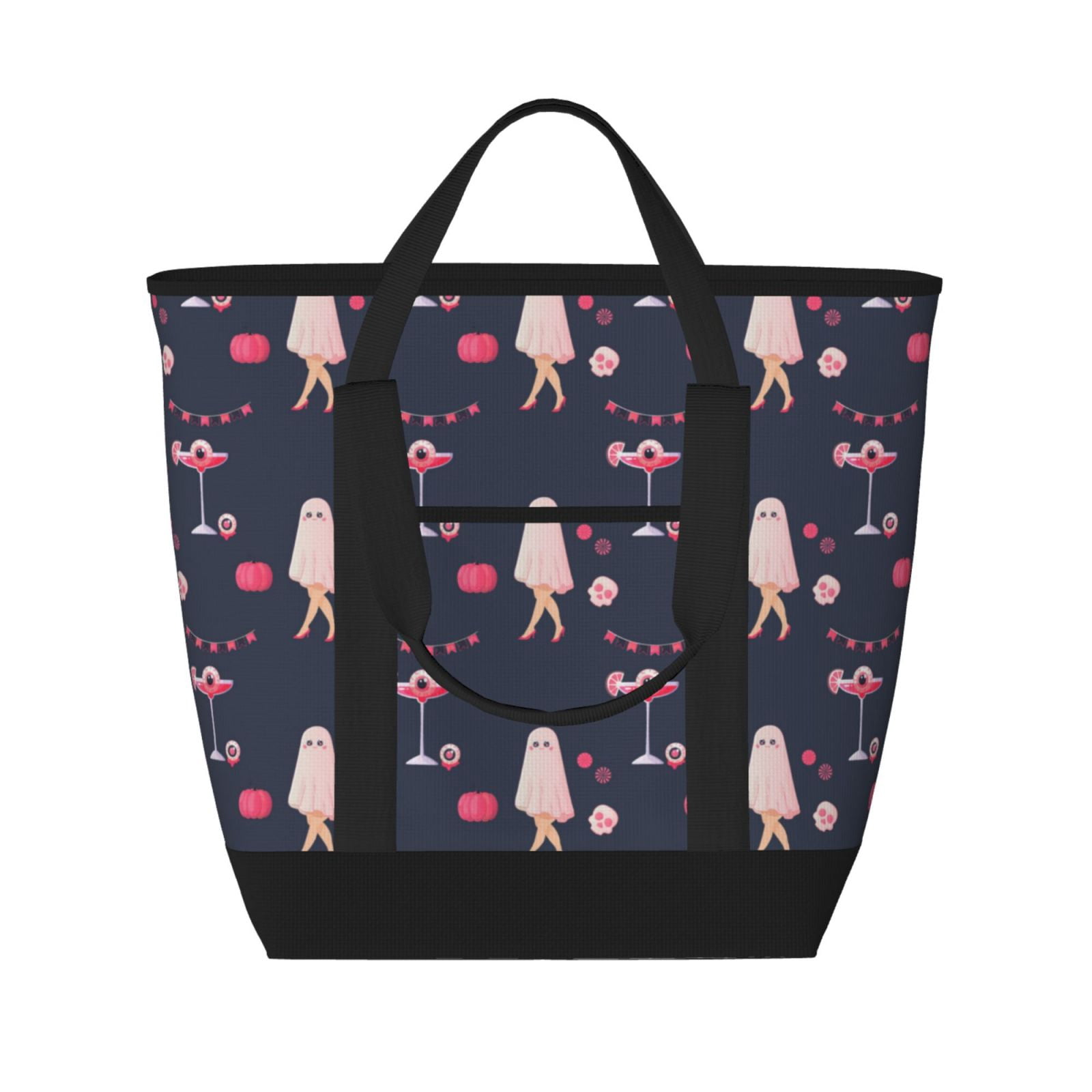 Insulated Cooler Bag, pink halloween spooky Large Freezer Cooler Tote ...