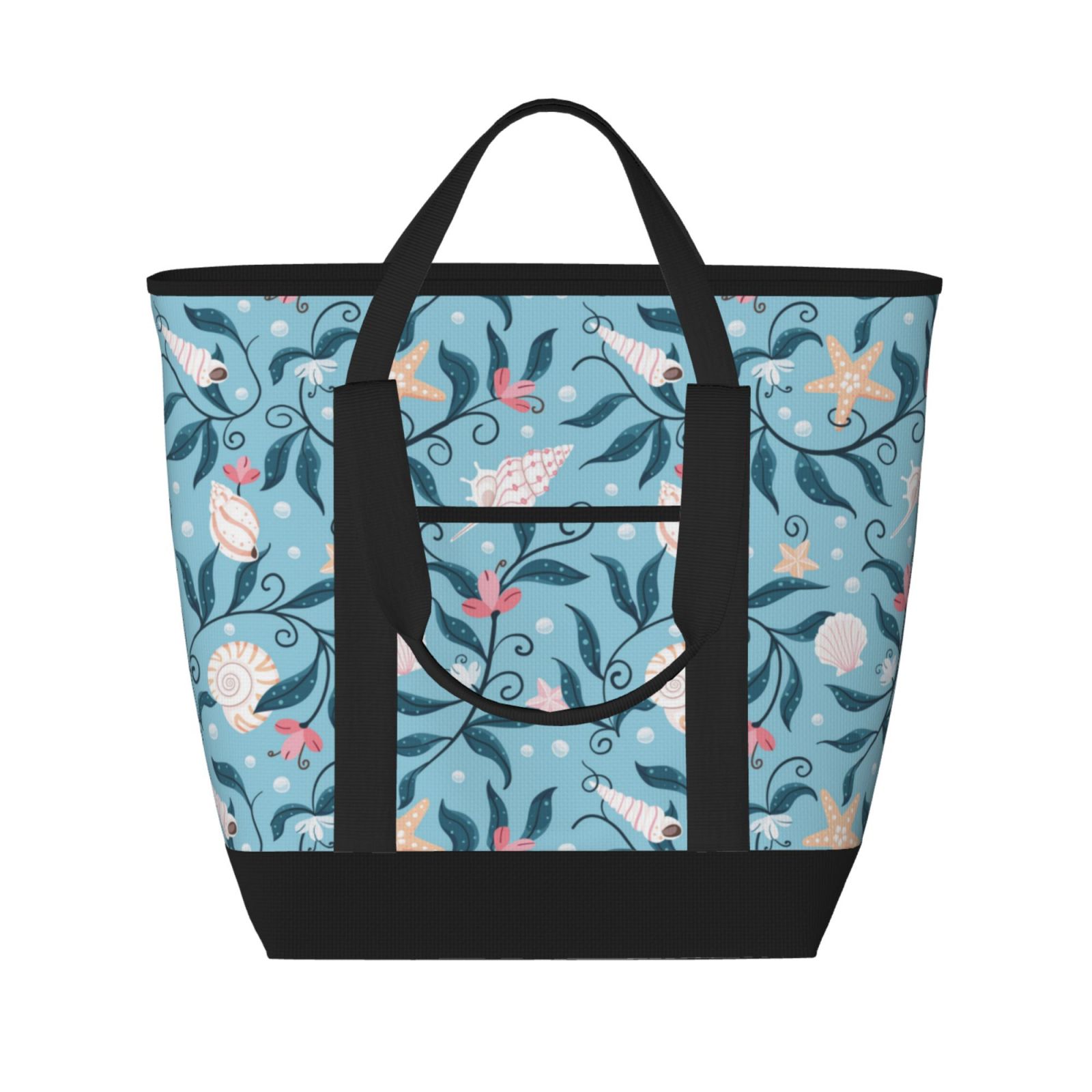 Insulated Cooler Bag starfish seashells sea weed Large Cooler Tote Bags ...