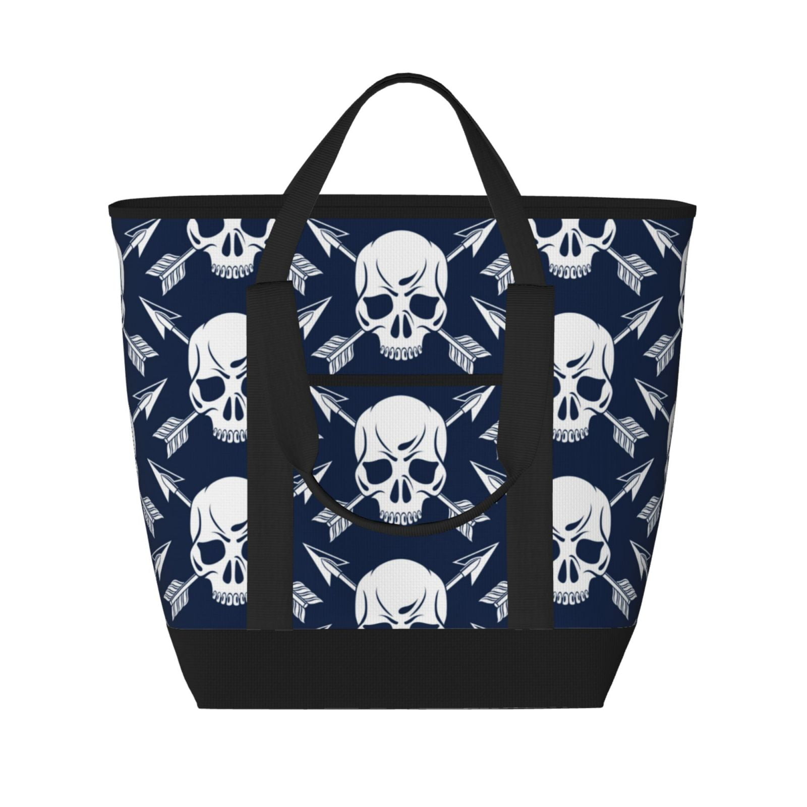 Insulated Cooler Bag - white arrow Skull Large Freezer Cooler Tote Bags ...