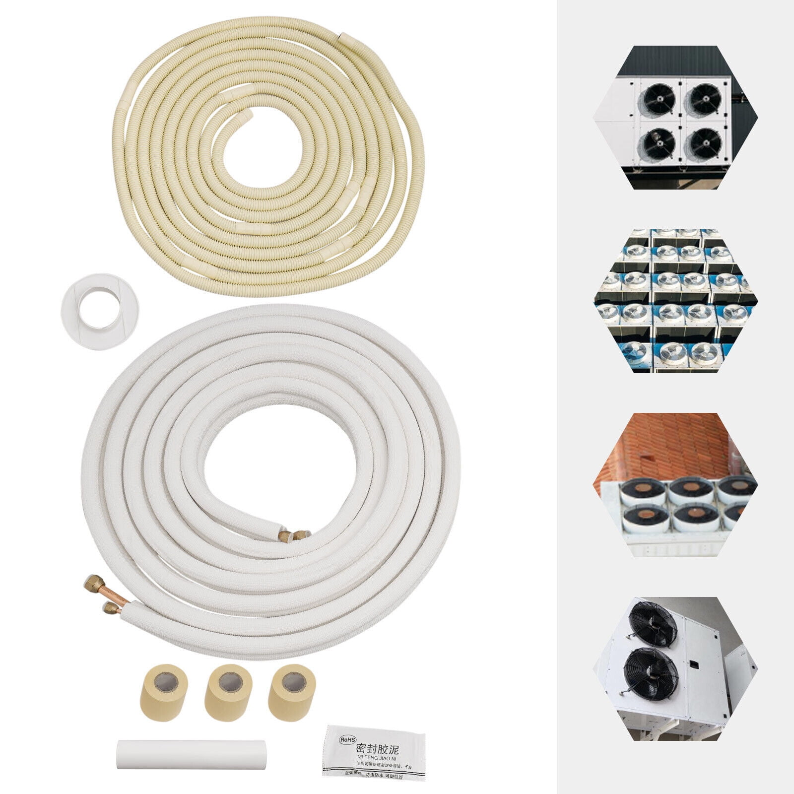 Insulated Copper Brass Tubing Mini Split Ac Line With Fitting Air ...