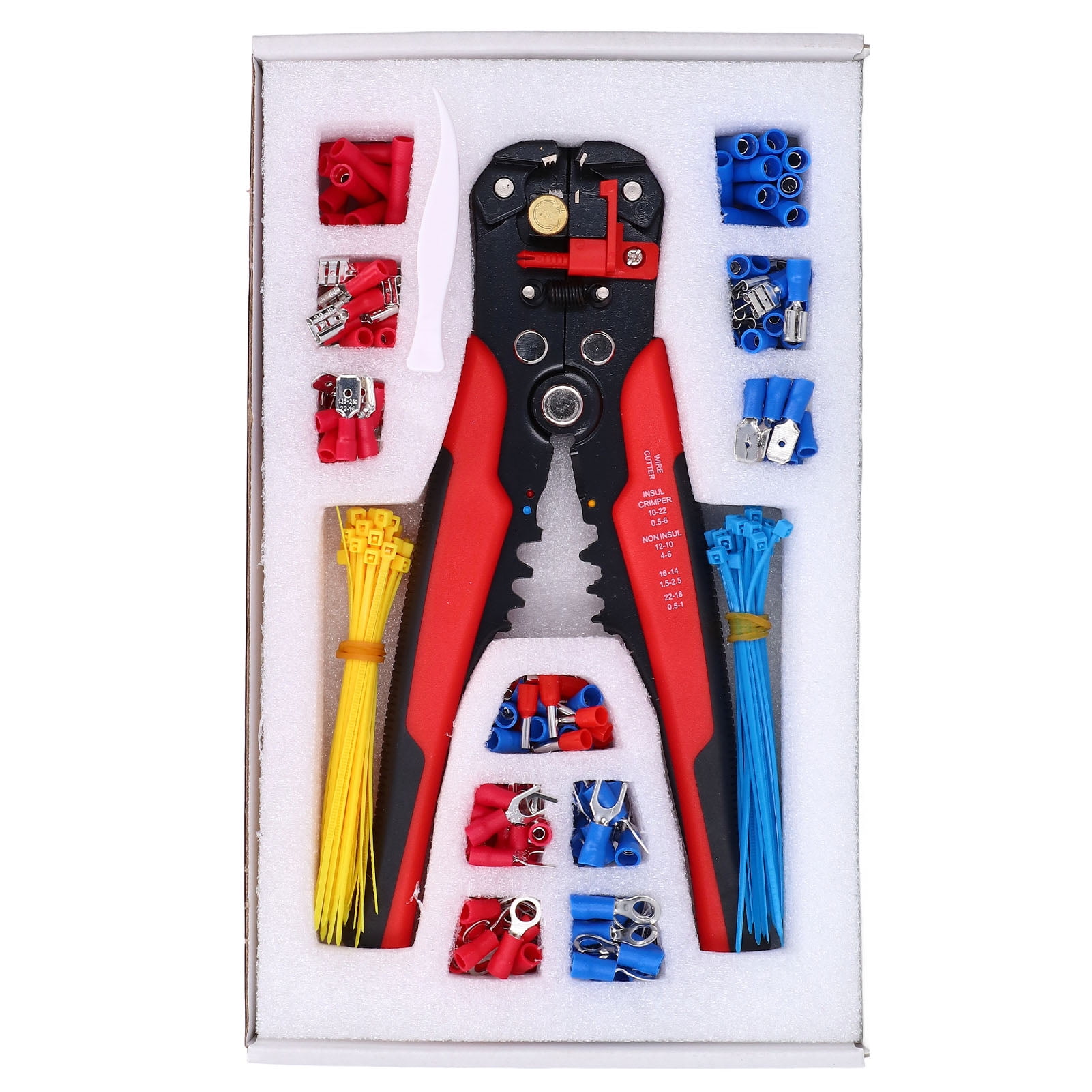 Insulated Crimping Tool Kit Combination Wire Stripper Crimp Terminals ...