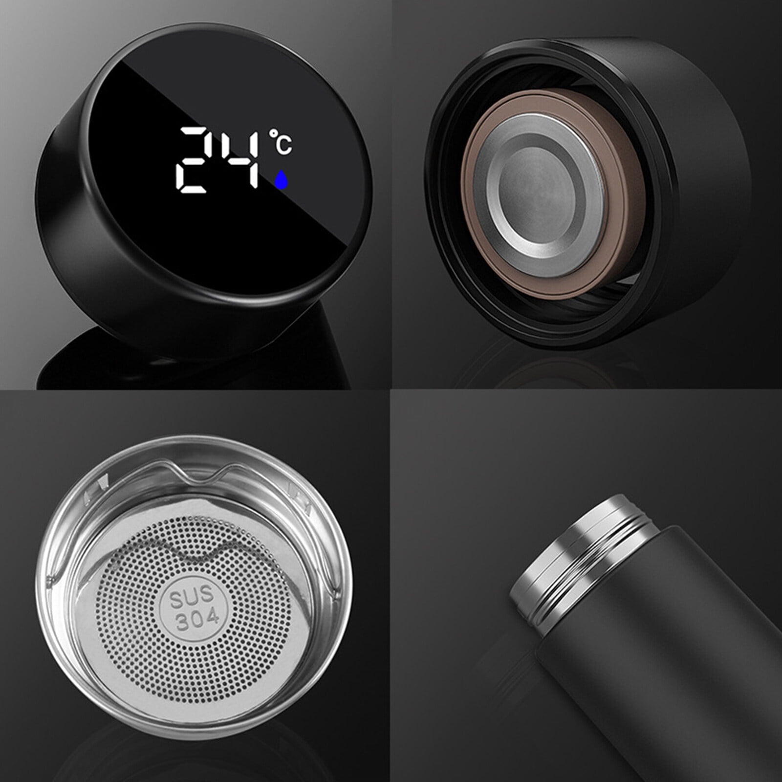 Insulated Cup,Bottle With Led Walled Water Bottle Removable Filter Slim ...