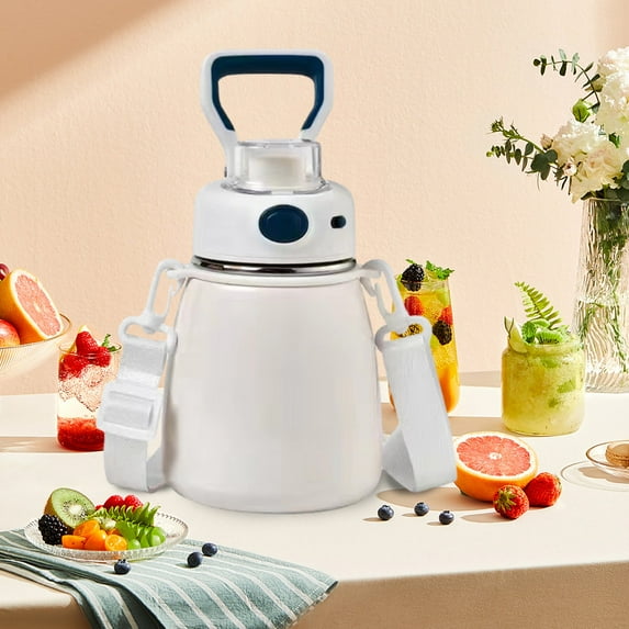 Insulated Cup Water Bottle, 304 Stainless Steel, Double Drinking Ports ...