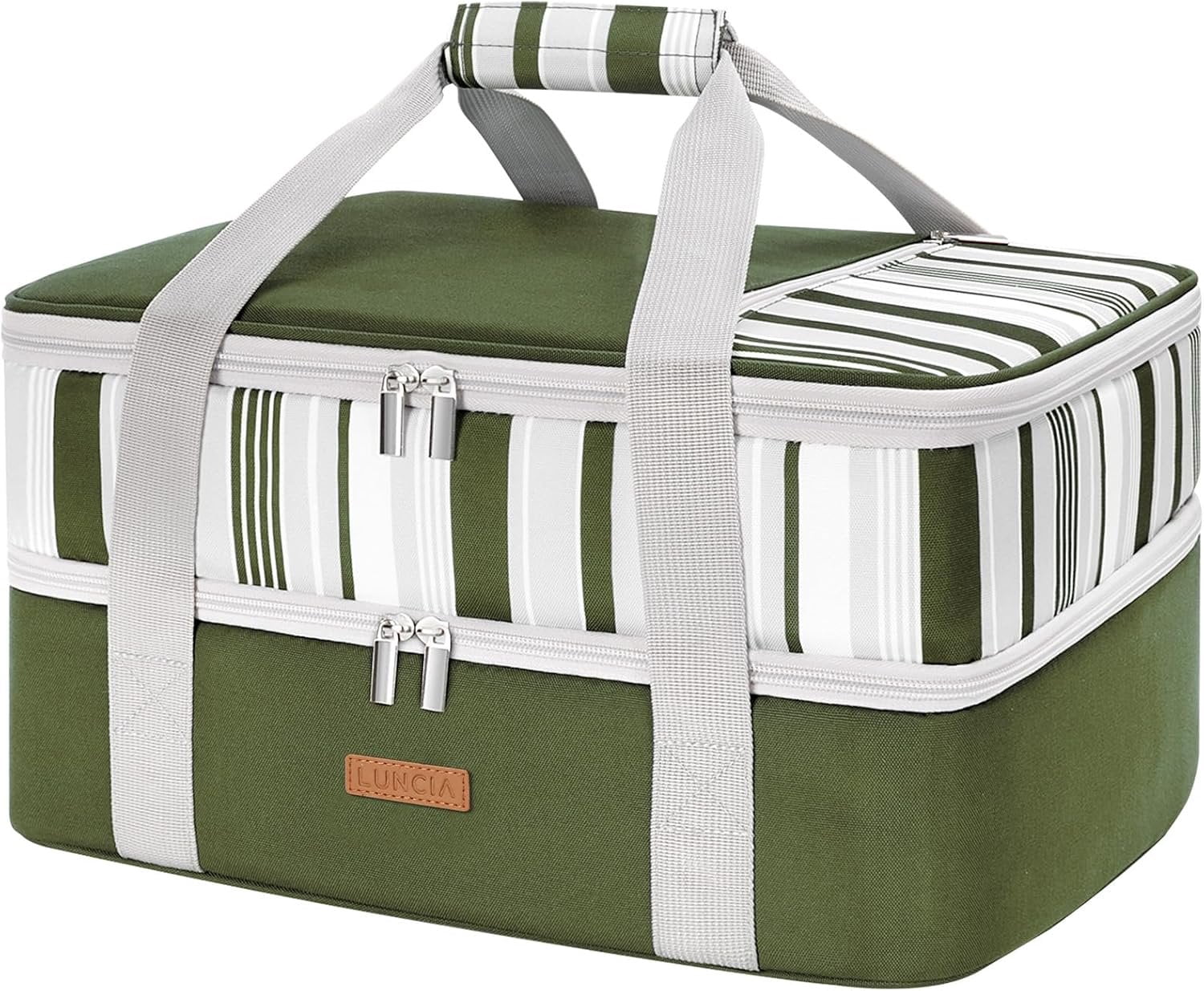Insulated Double Decker Casserole Carrier, Lasagna Lugger Tote Keeps ...