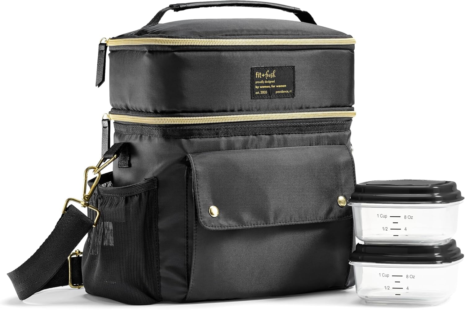 Insulated Dual Compartment Lunch Bag for Women, Extra Large Meal Prep ...