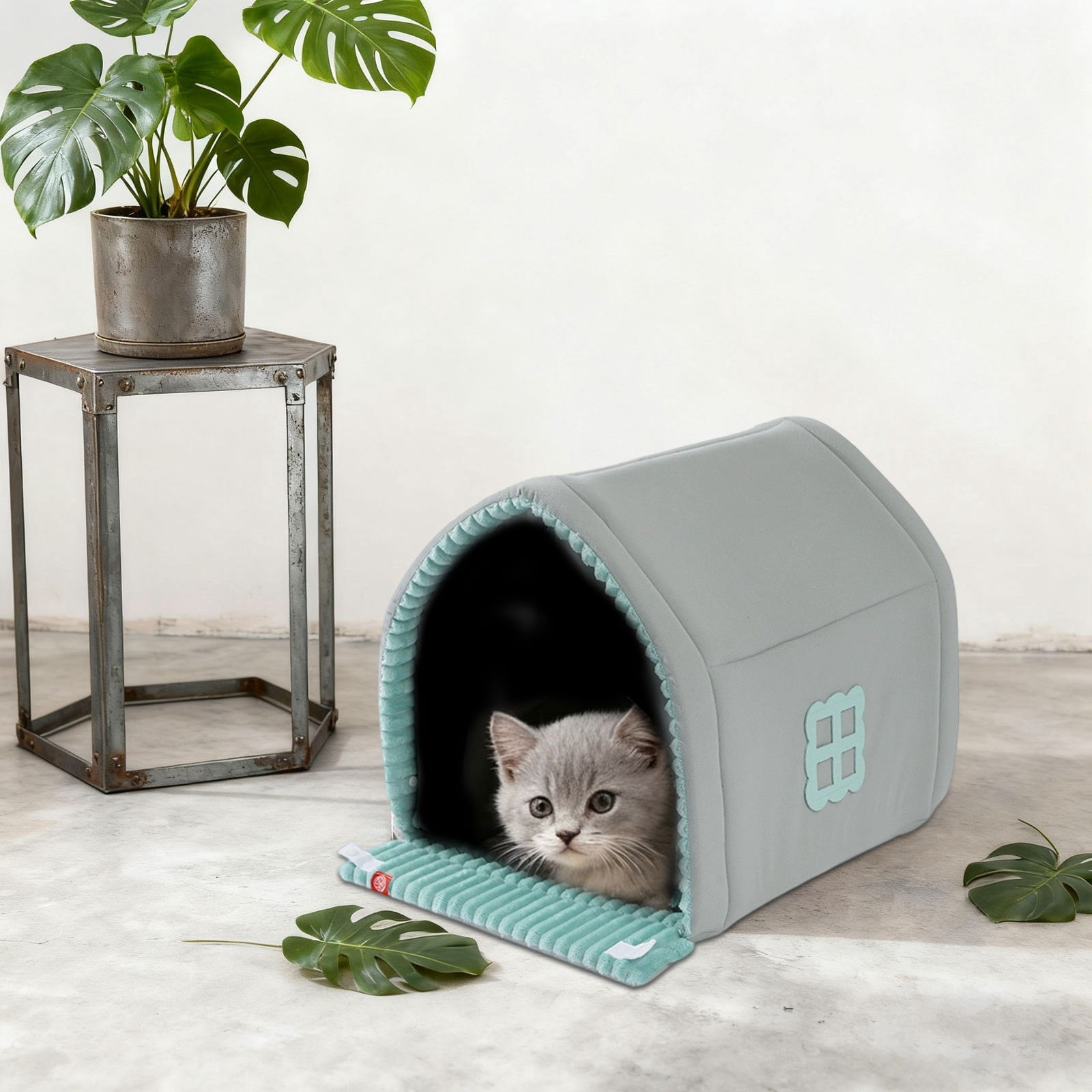 Insulated Enclosed Pet Bed for Small Animals with Soft Mat - Warm ...