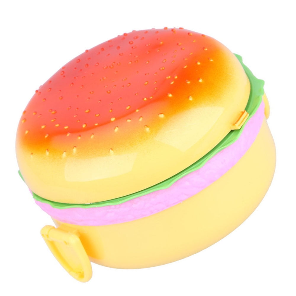 Insulated Food Container Storage with Fork - Double Plastic Hamburger ...