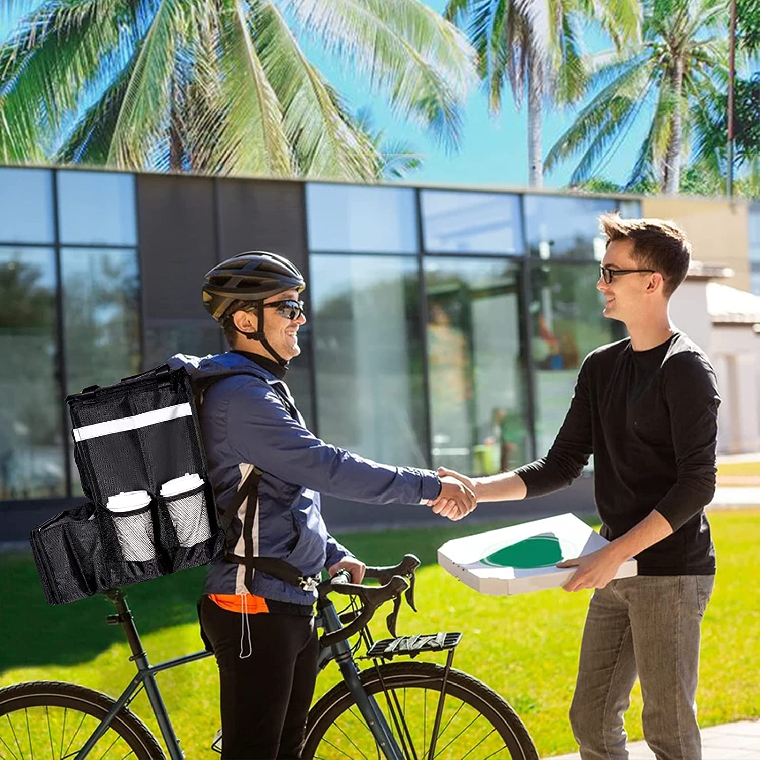 Insulated Food Delivery Backpack with Drink Holders, 40L Thermal Cooler ...
