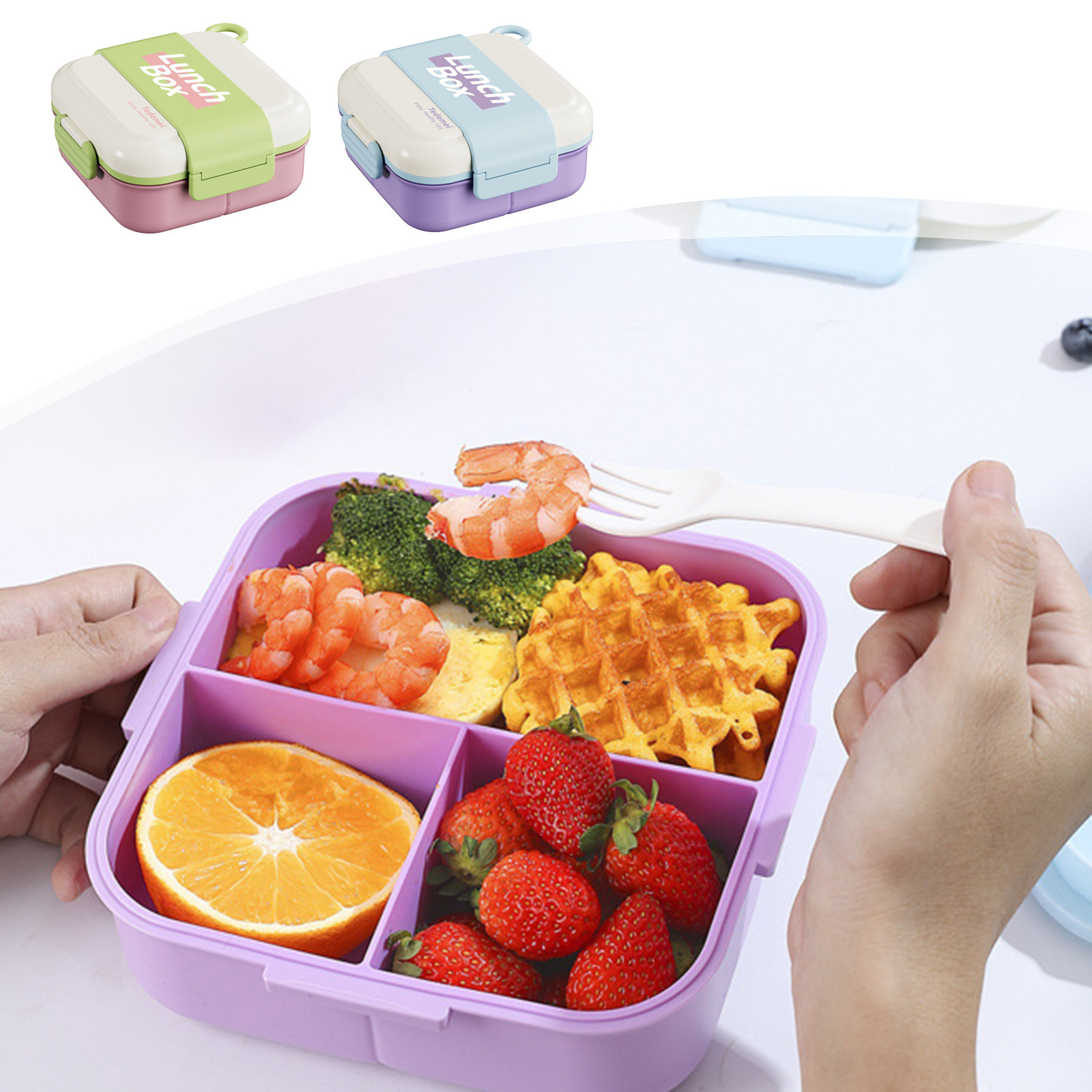Insulated Food Grade Plastic Lunch Box, Sesolution Sealed Partition ...